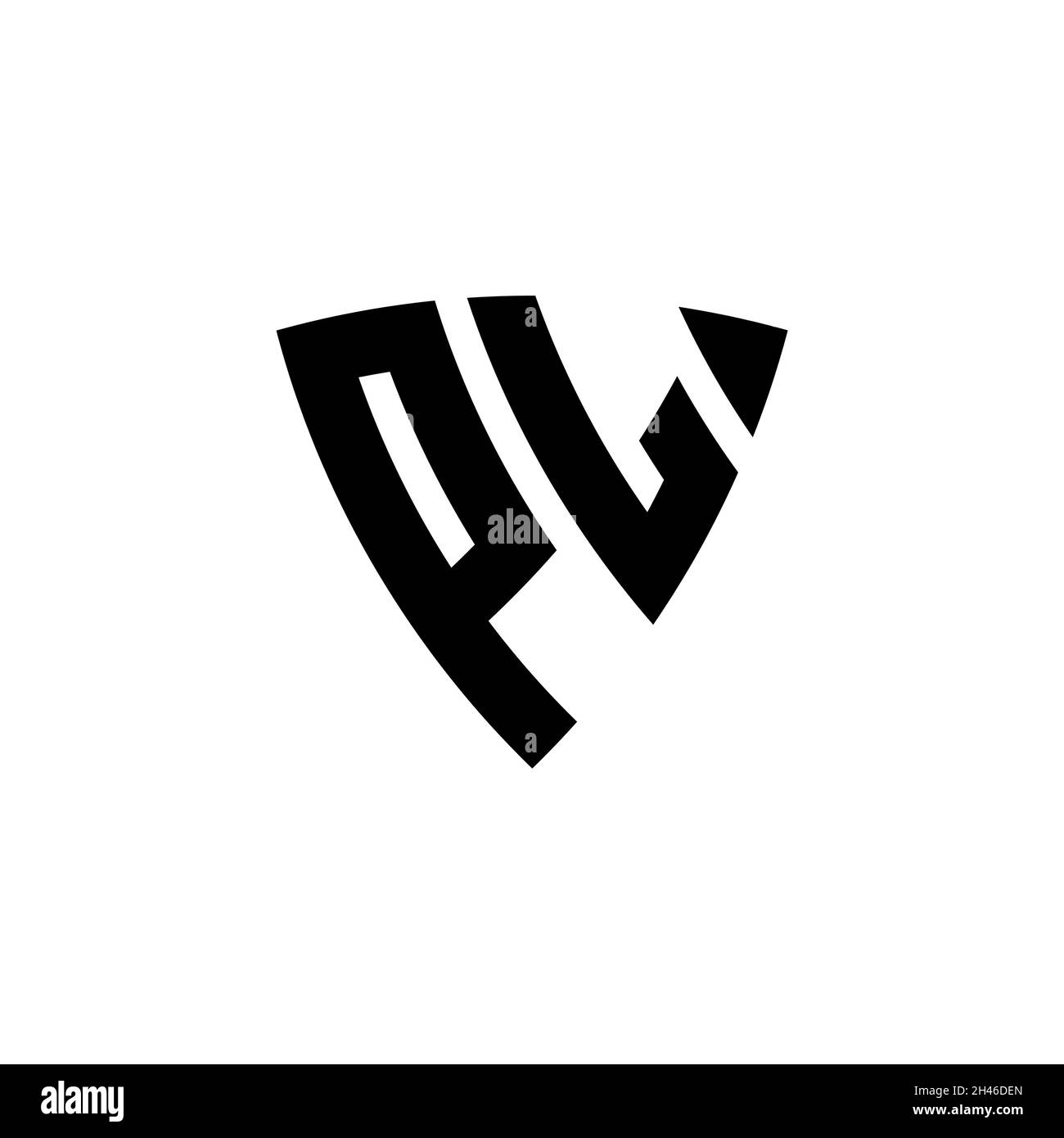 PL Monogram logo letter with triangle shield shape style design ...
