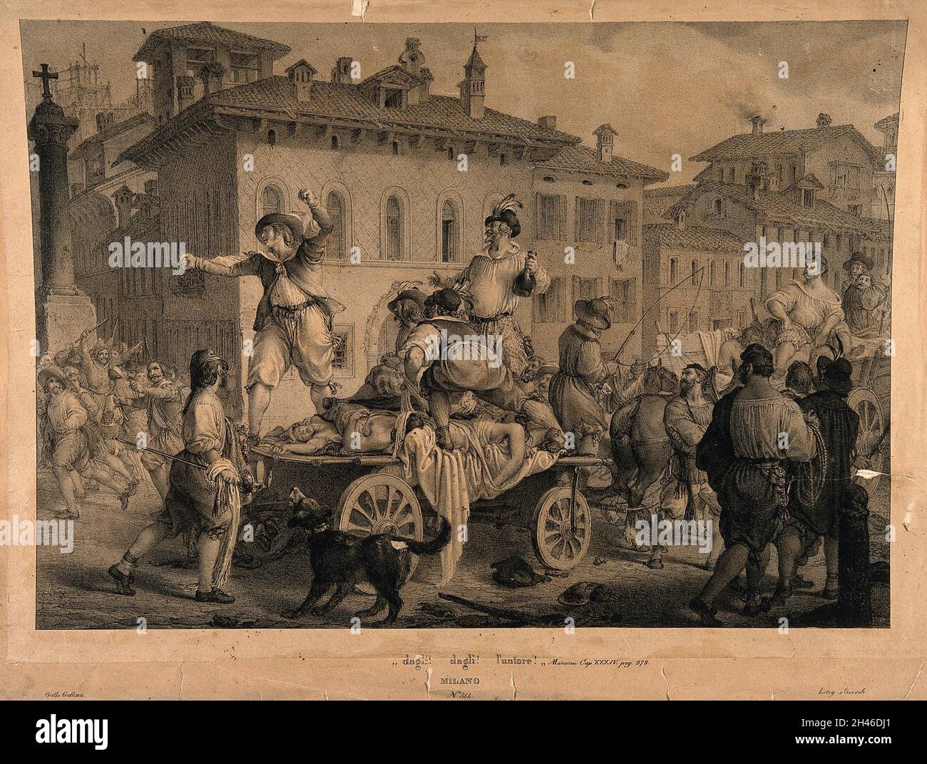 Accusing the anointers in the great plague of Milan in 1630; a scene ...