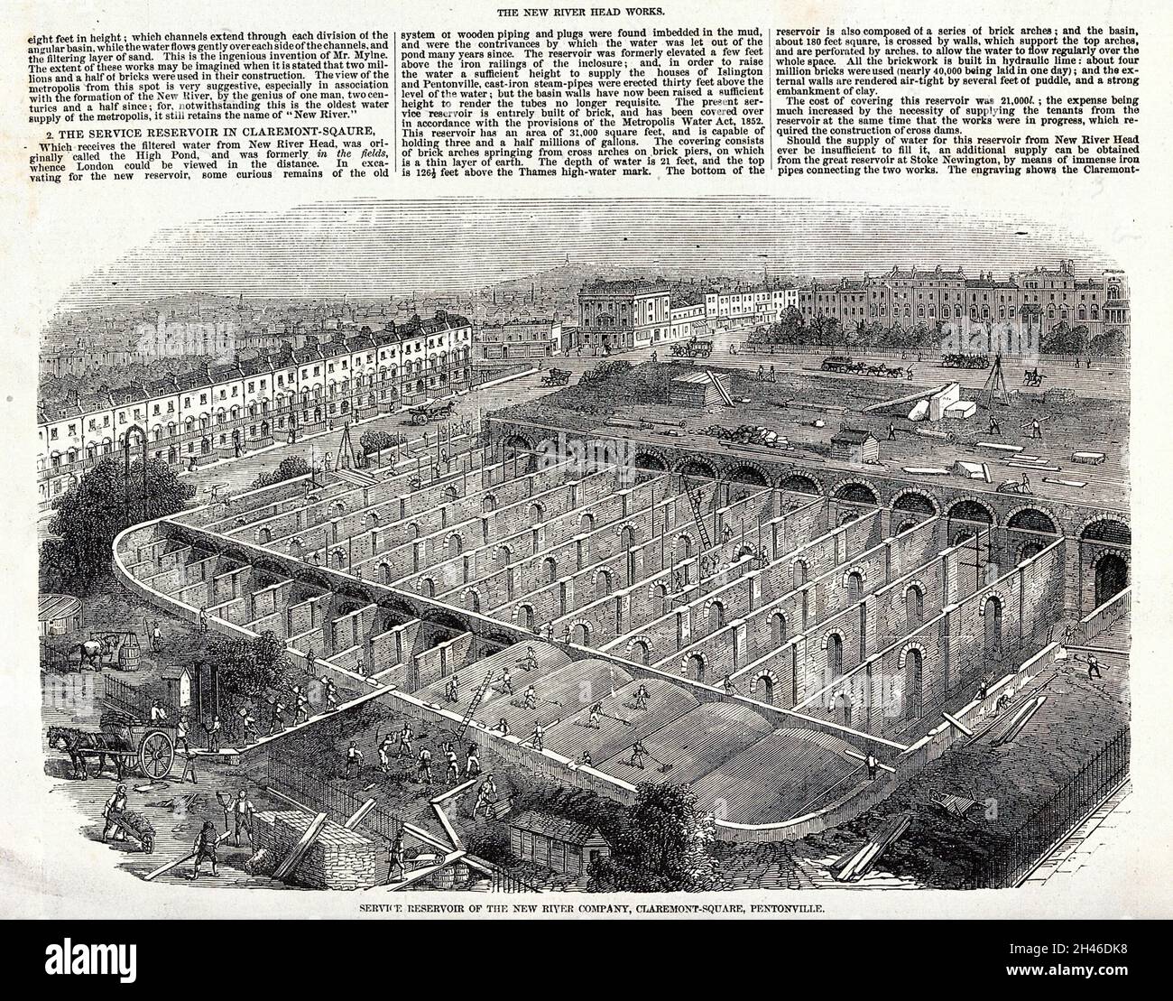 Storage reservoir at Claremont Square, Pentonville, under construction ...