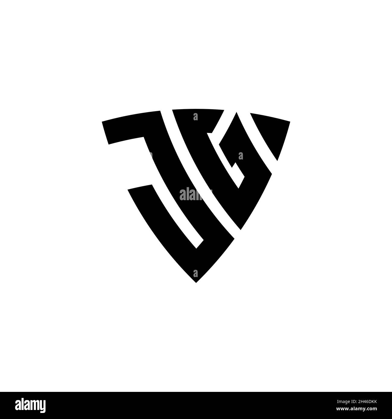 JG Monogram logo letter with triangle shield shape style design ...