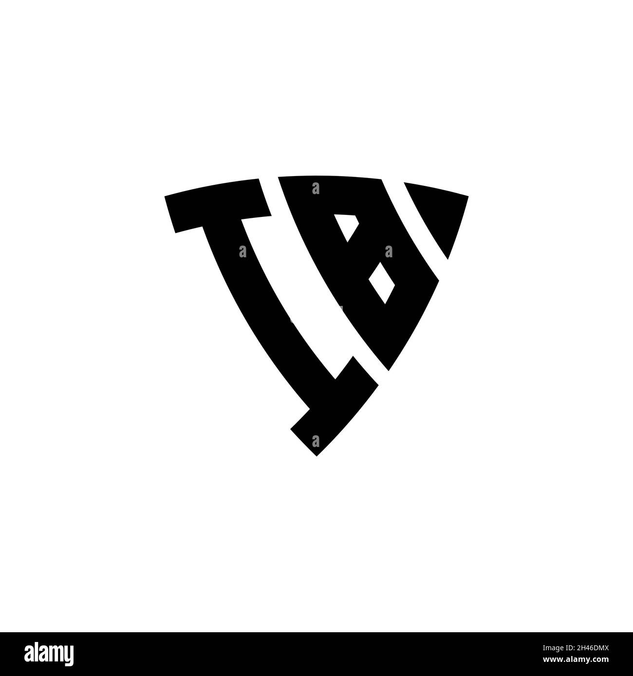 IB Monogram logo letter with triangle shield shape style design isolated on white background ...