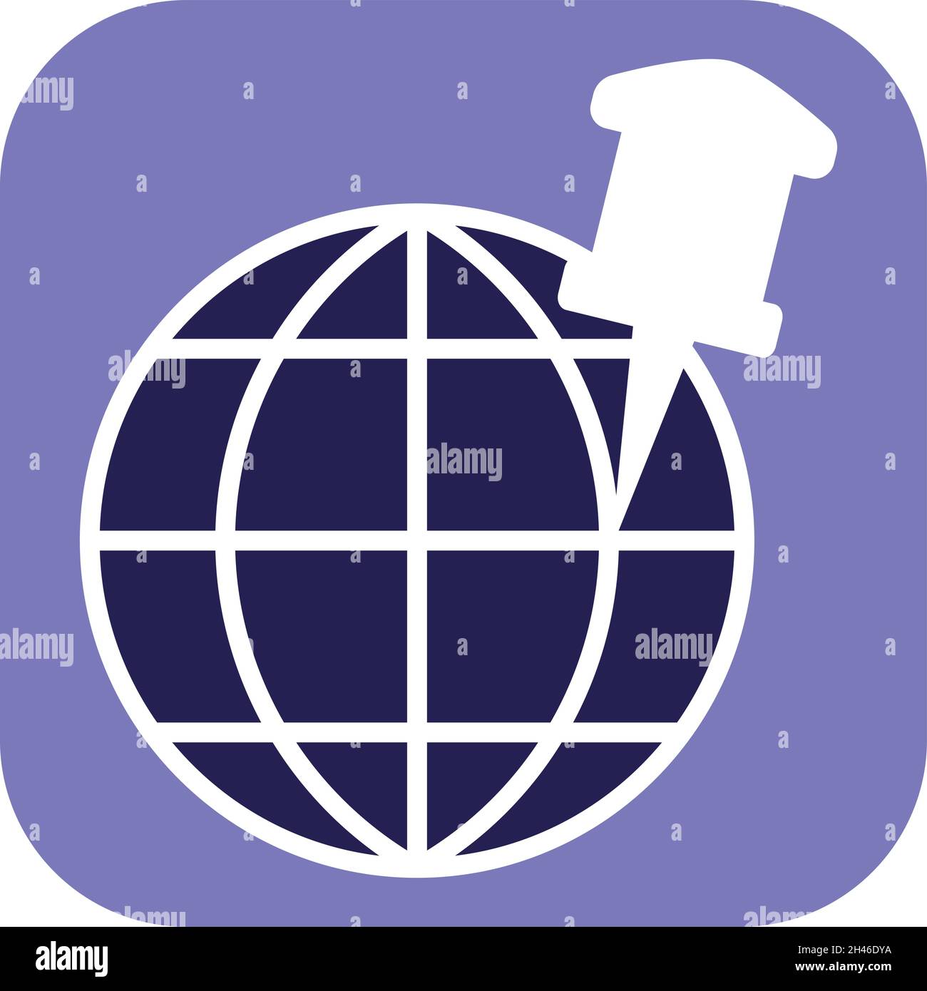 Globe pin, illustration, vector, on a white background Stock Vector ...