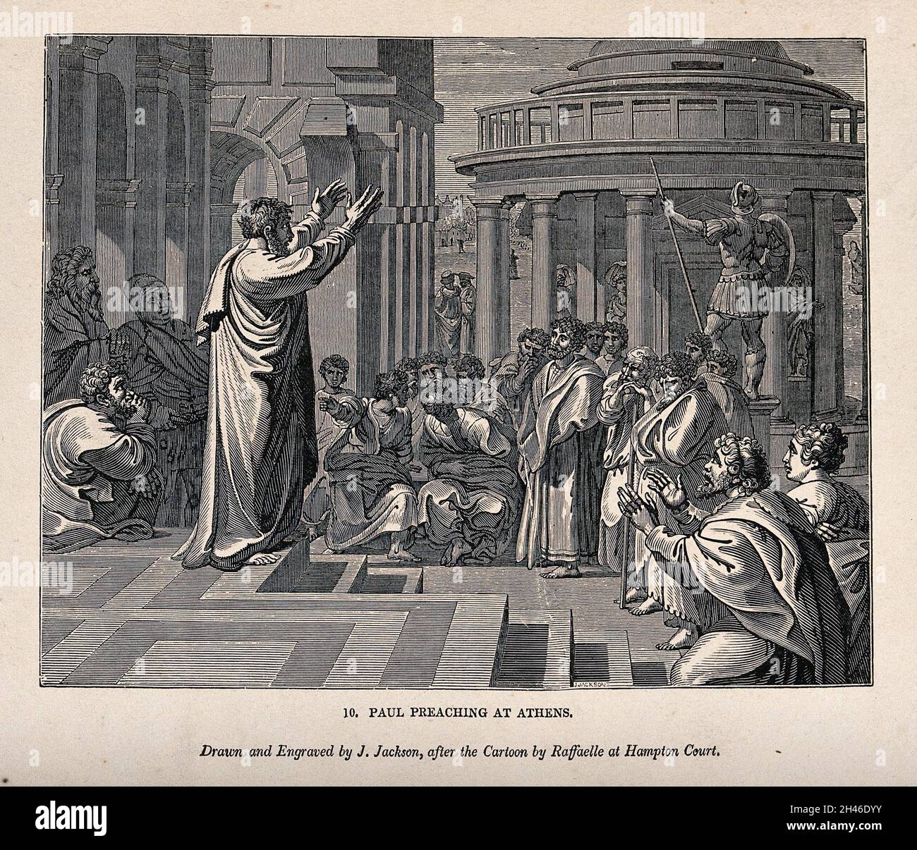 Saint Paul. Wood engraving by J. Jackson after Raphael Stock Photo - Alamy