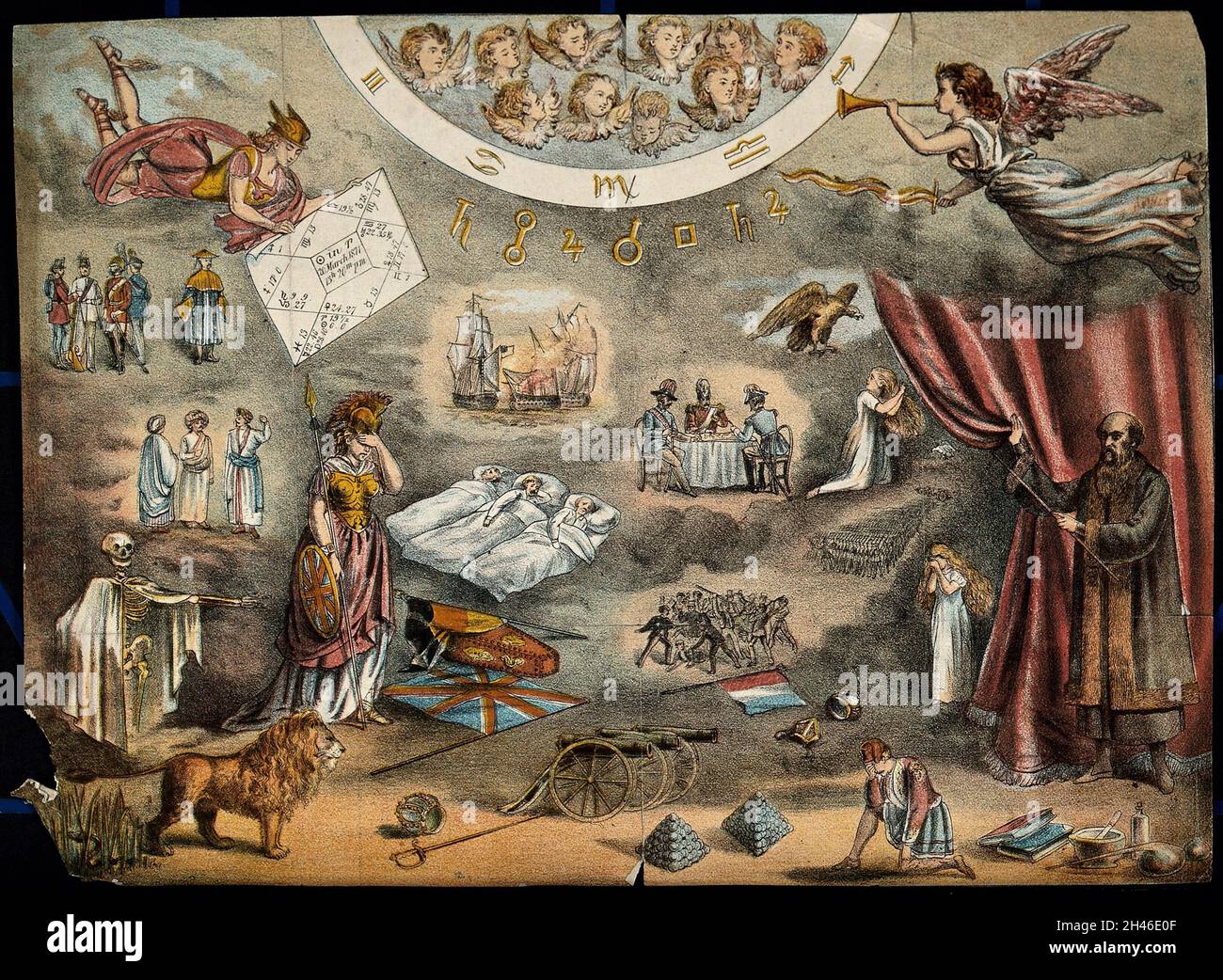 Astronomy: various apocalyptic scenes, including Napoleon III, death ...