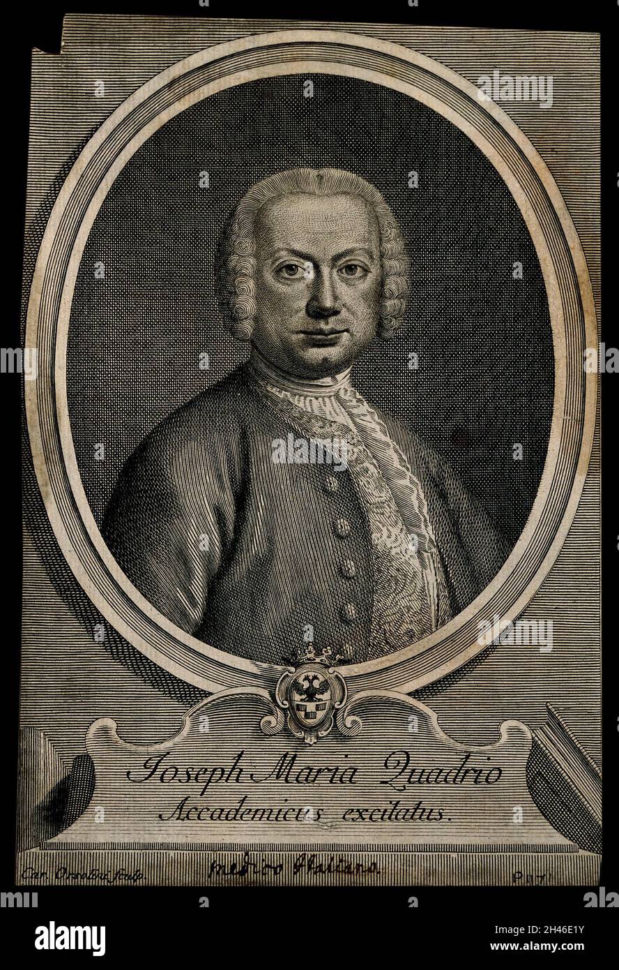 Giuseppe Maria Quadrio. Line engraving by C. Orsolini Stock Photo - Alamy