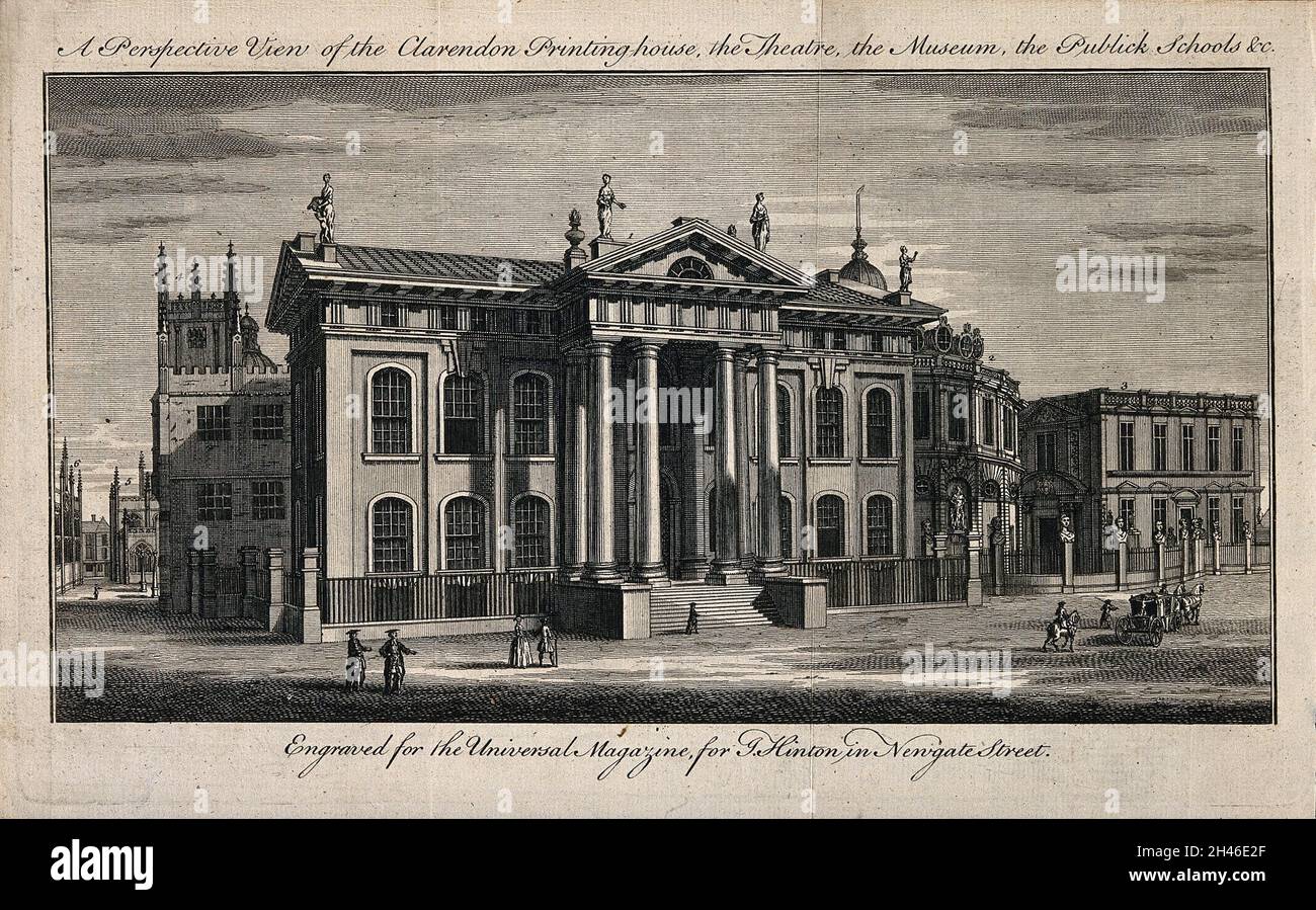 Clarendon Building, Oxford: panoramic view with the Bodleian Library ...