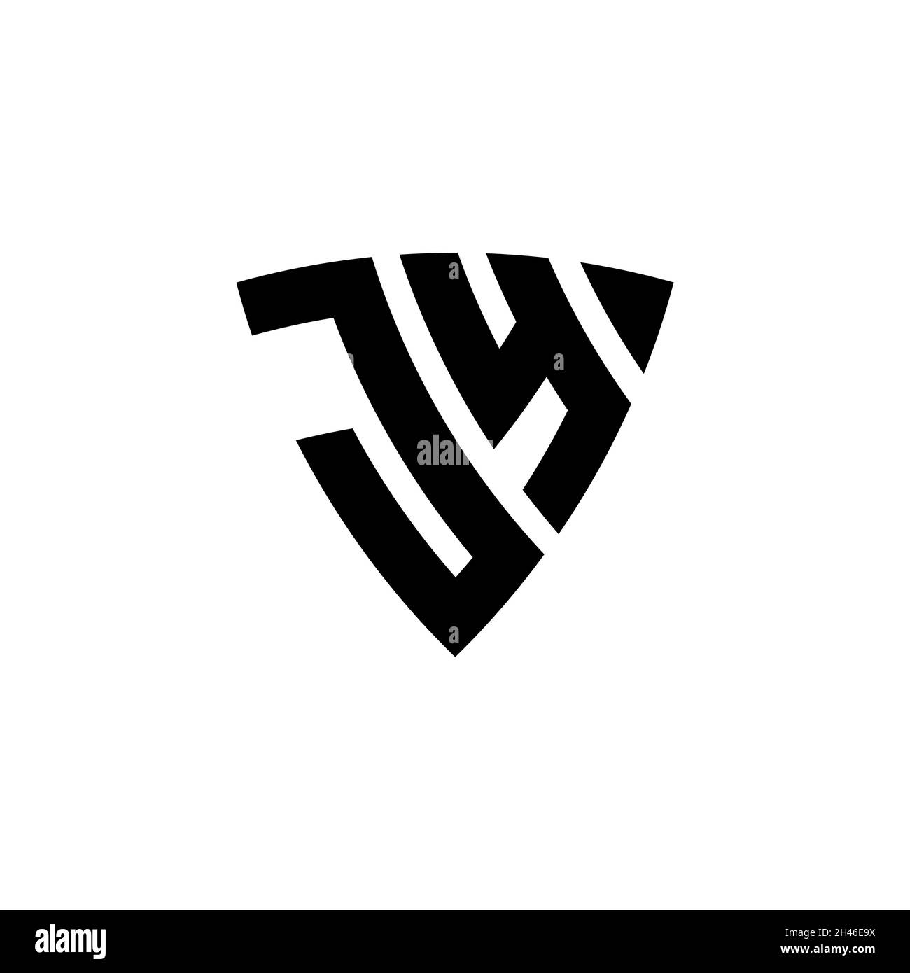 JY Monogram logo letter with triangle shield shape style design ...
