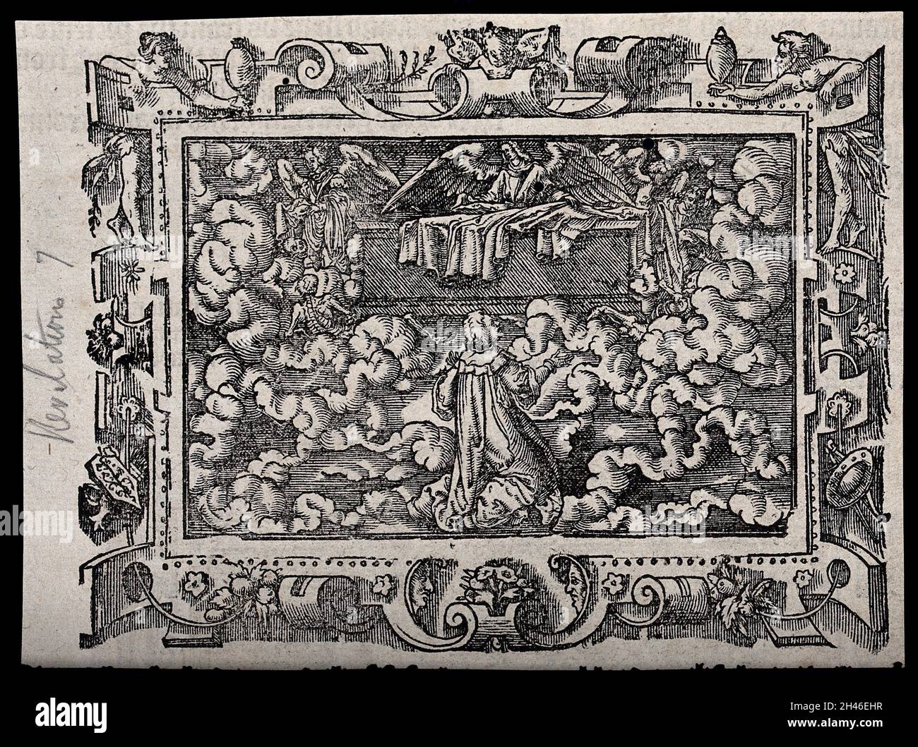 Saint John the Evangelist watches an angel giving robes to martyrs ...