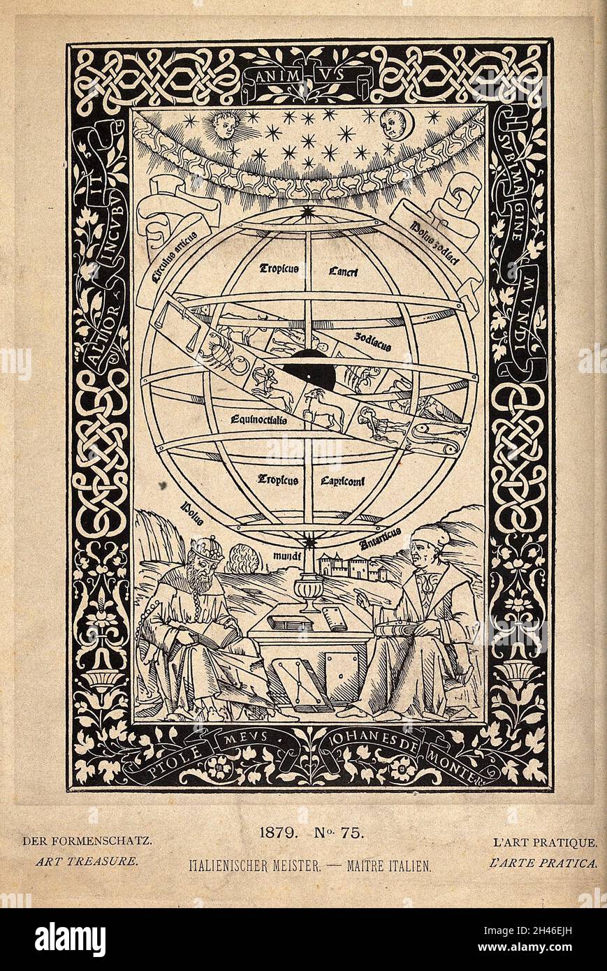 Astronomy: Ptolemy and Johannes Regiomontanus, seated with an armillary ...