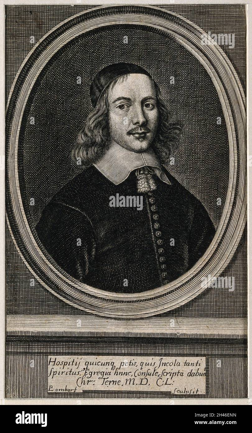 Christopher Bennet. Line engraving by P. Lombart, 1654 Stock Photo - Alamy