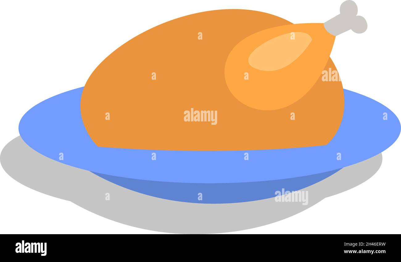 Fried chicken, illustration, vector, on a white background Stock Vector ...