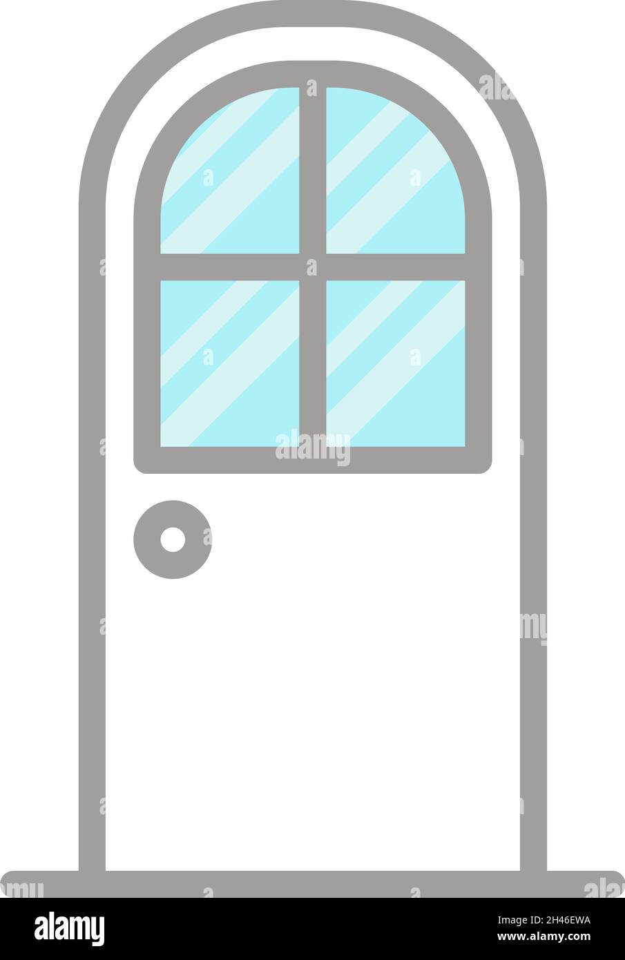 Interesting white door, illustration, vector, on a white background ...