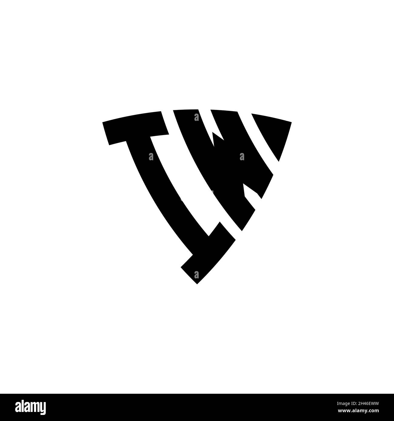 IW Monogram logo letter with triangle shield shape style design isolated on white background ...