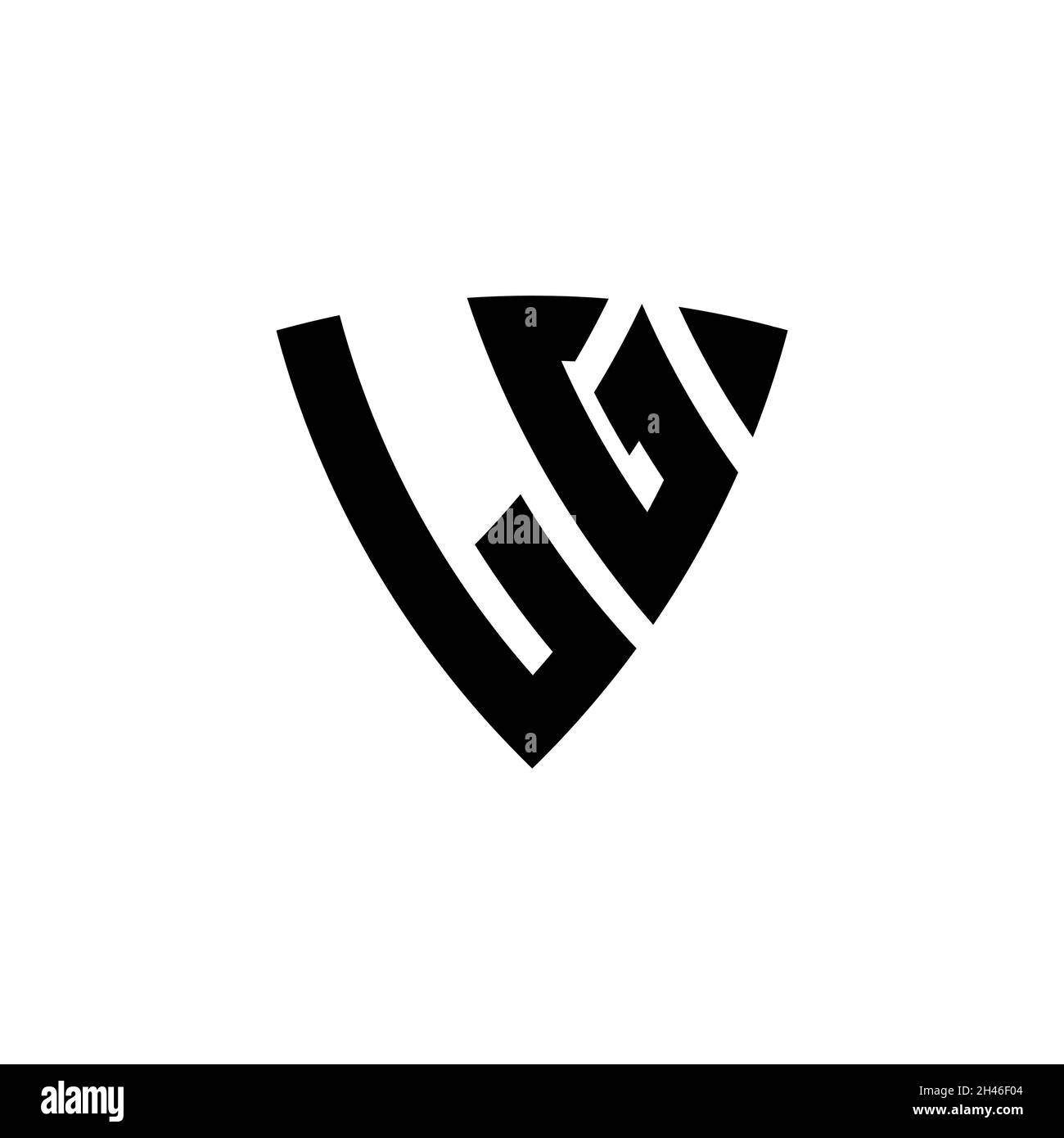 LG Monogram logo letter with triangle shield shape style design isolated on white background ...