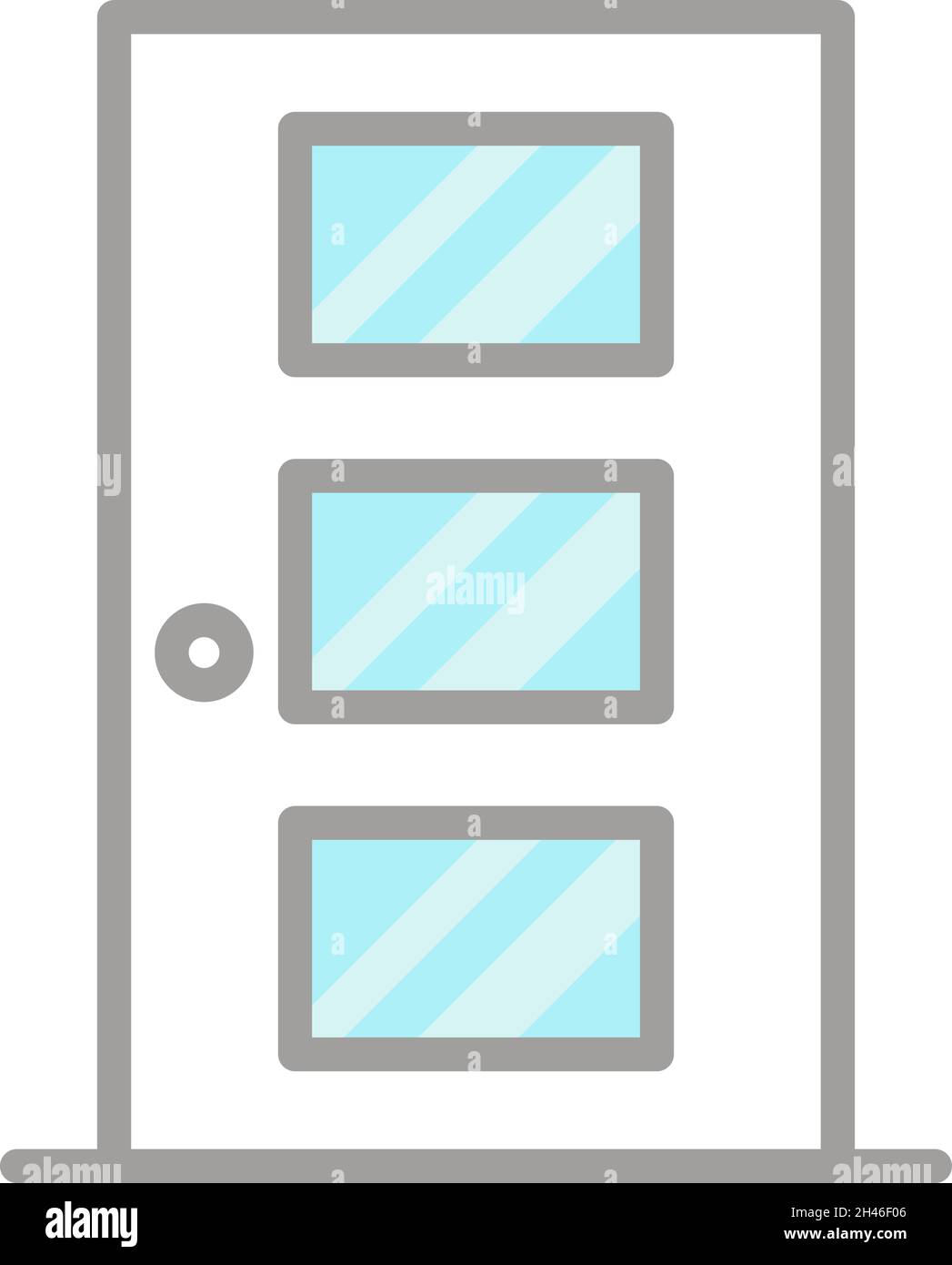 White front door of the house, illustration, vector, on a white ...