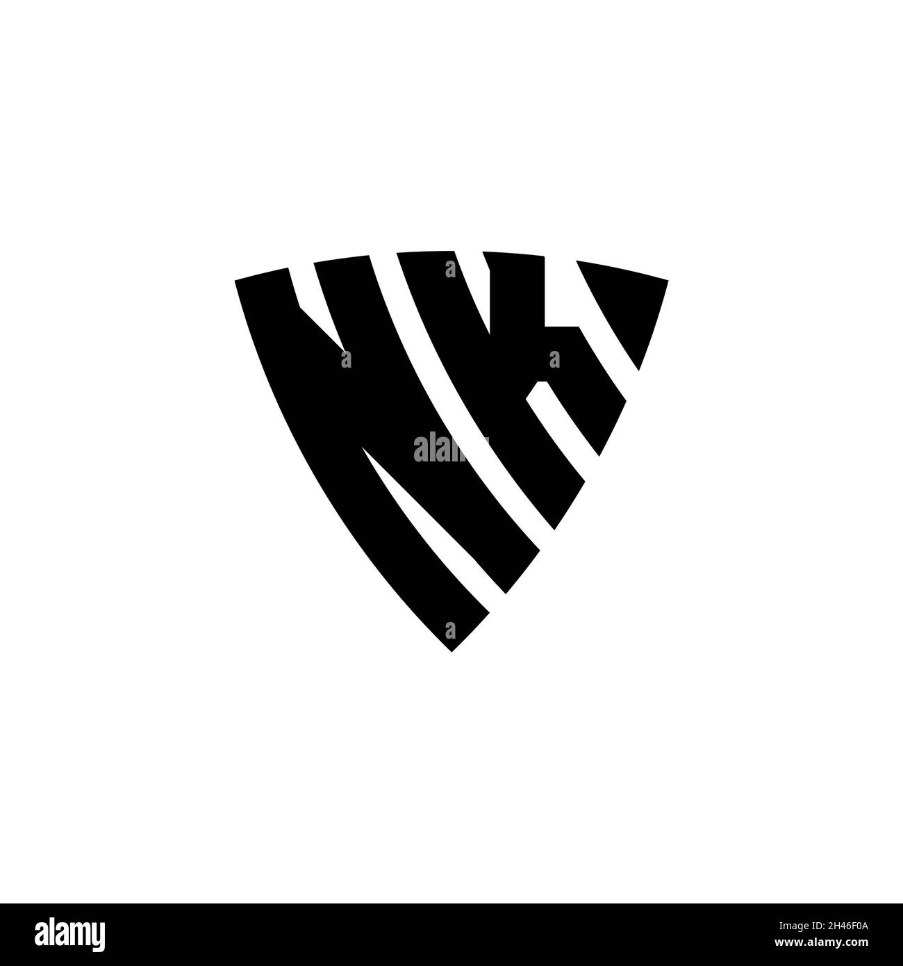 NK Monogram logo letter with triangle shield shape style design ...