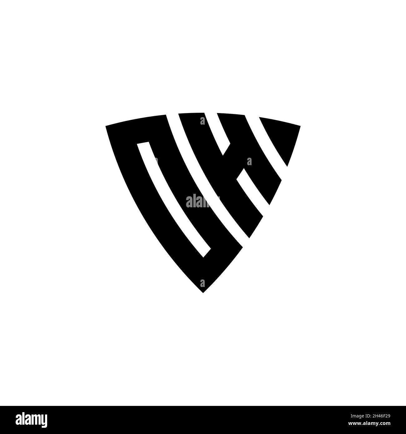 OH Monogram logo letter with triangle shield shape style design ...