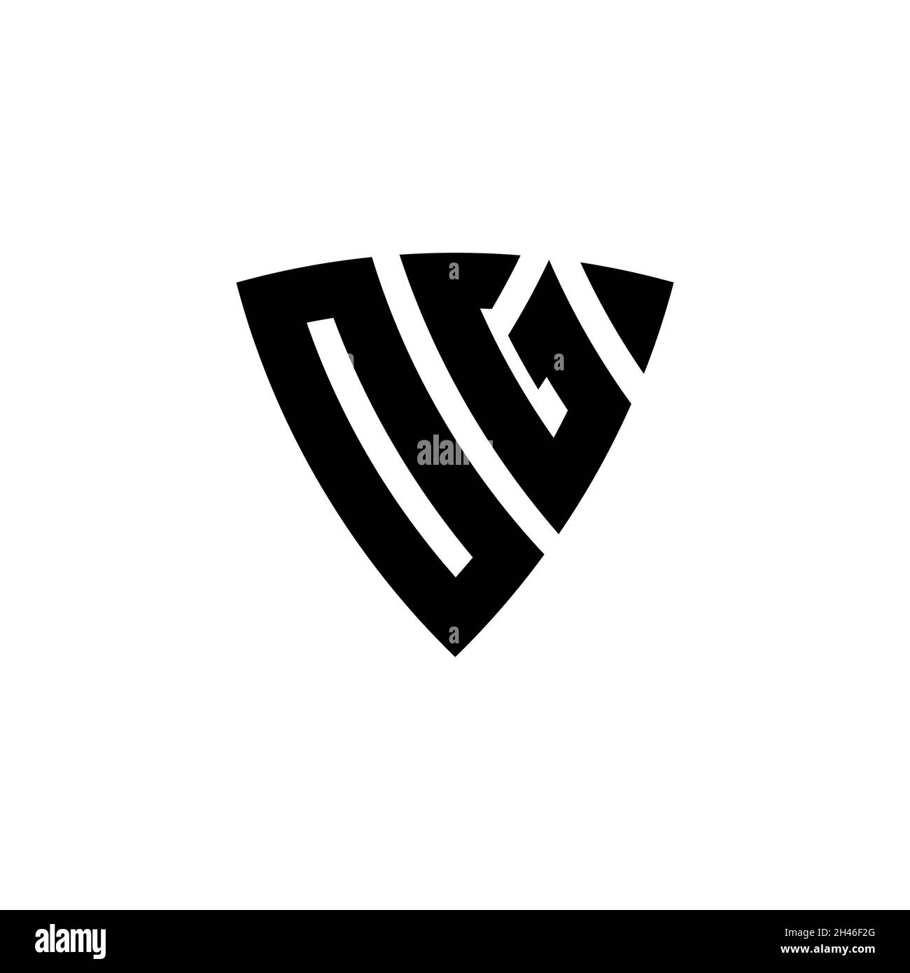 Og Monogram Logo Letter With Triangle Shield Shape Style Design