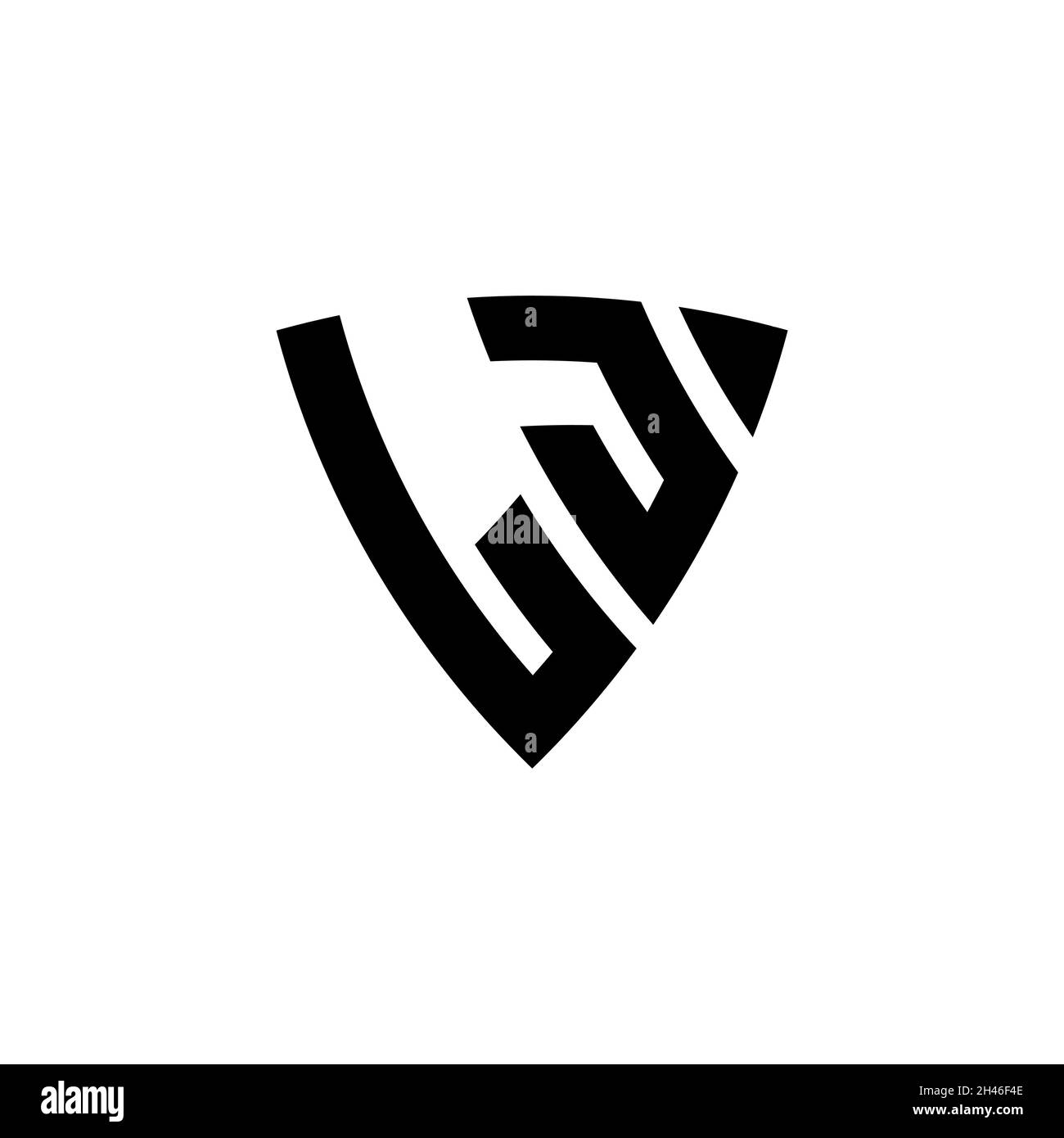 LJ Monogram logo letter with triangle shield shape style design ...