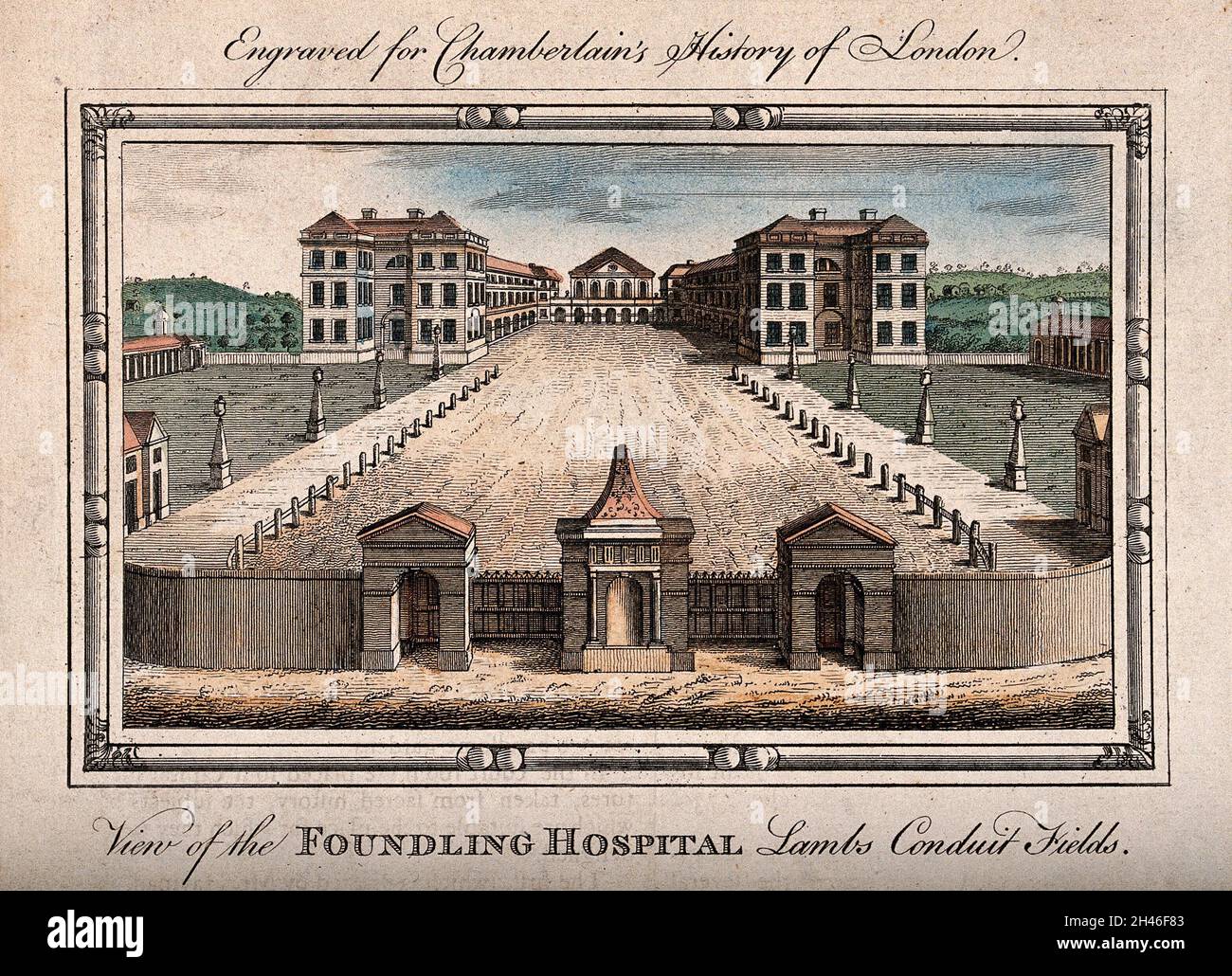 The Foundling Hospital, Holborn, London: a bird's-eye view of the ...