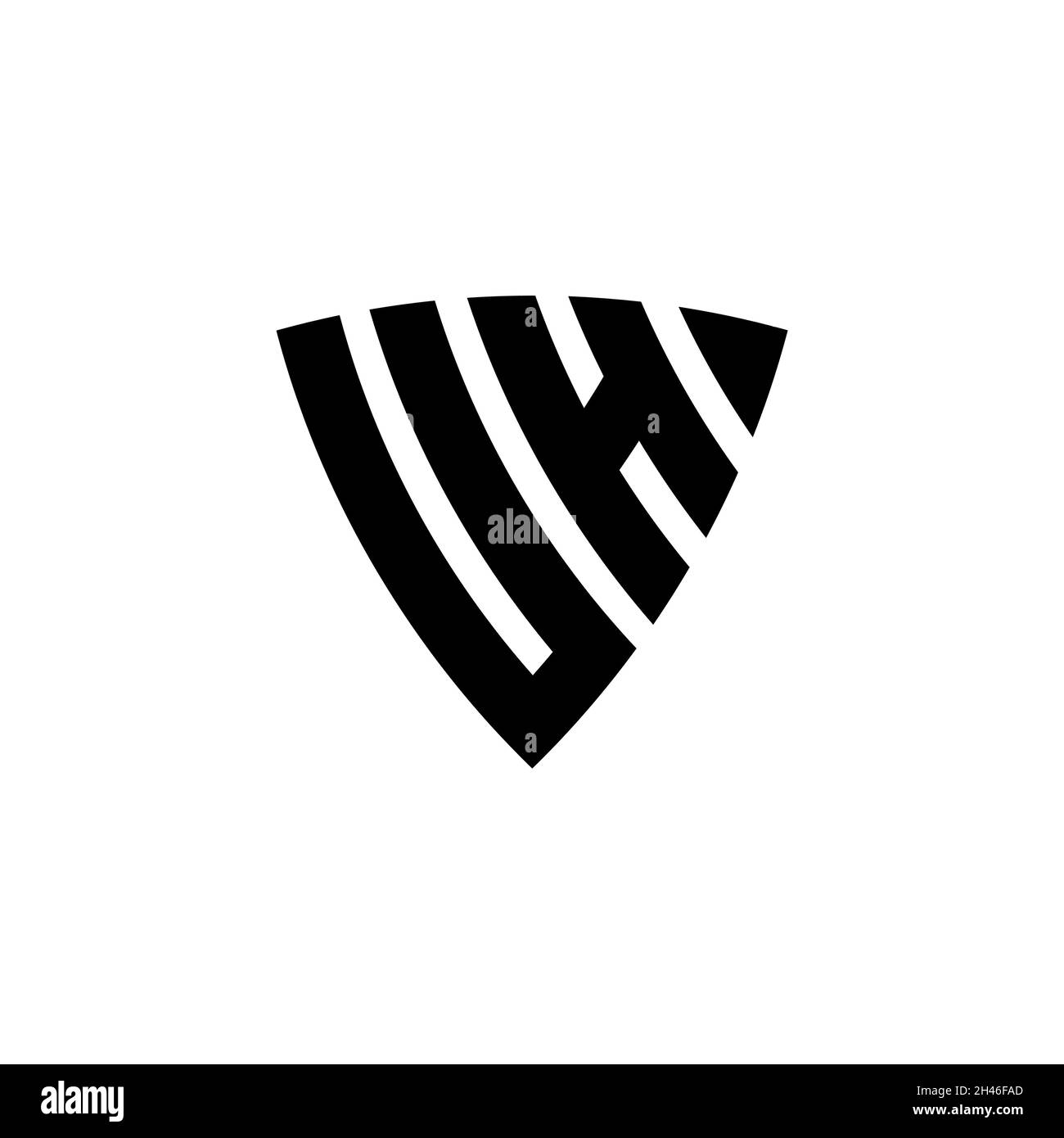 UH Monogram logo letter with triangle shield shape style design ...