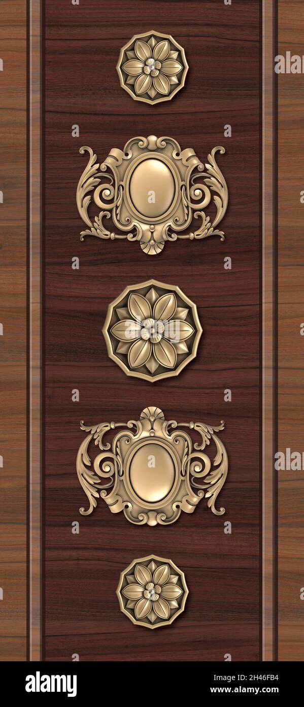 3D Royal Door design background, Laminate Wooden High quality Baroque ...