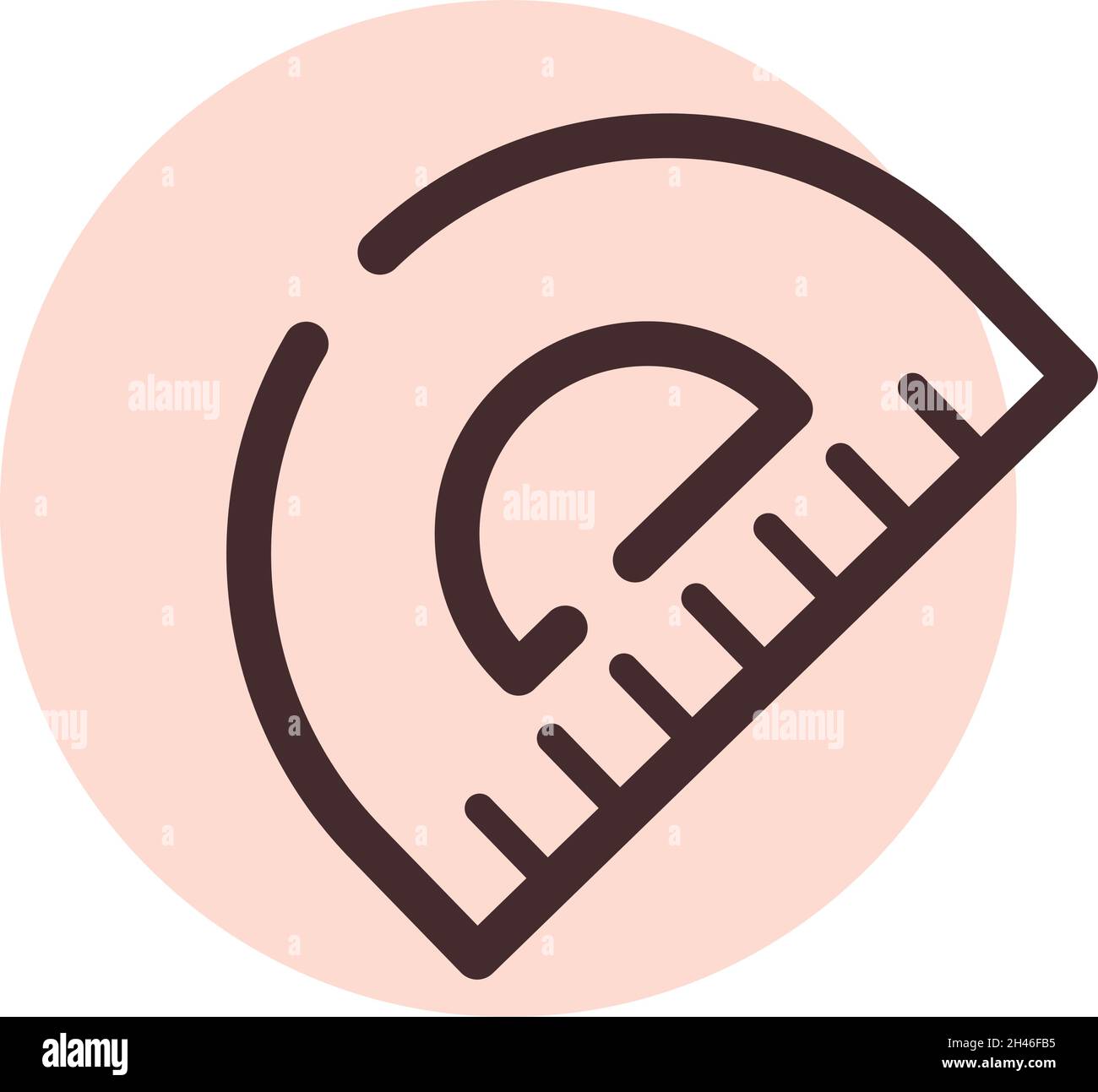 School degree ruler, illustration, vector, on a white background Stock ...