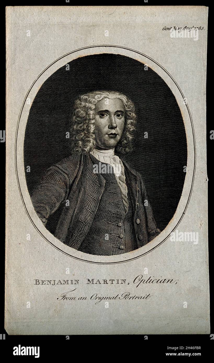 Benjamin Martin. Line engraving, 1785 Stock Photo - Alamy