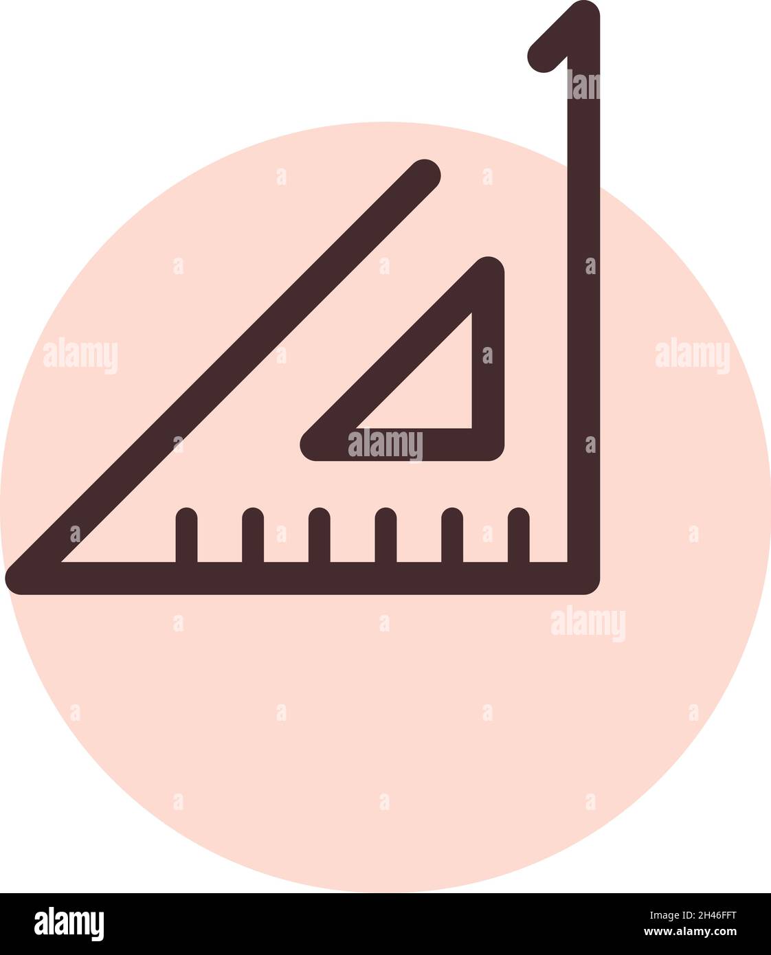 Pink ruler, illustration, vector, on a white background Stock Vector ...