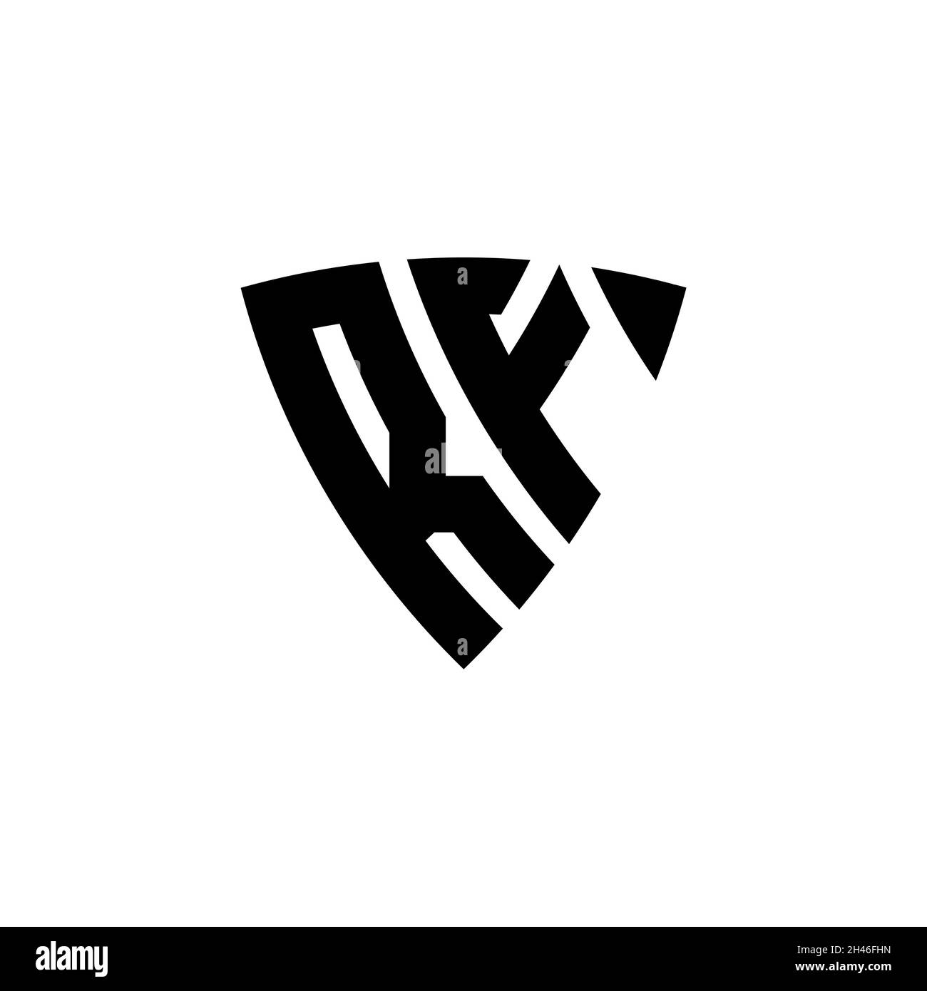 RF Monogram logo letter with triangle shield shape style design ...