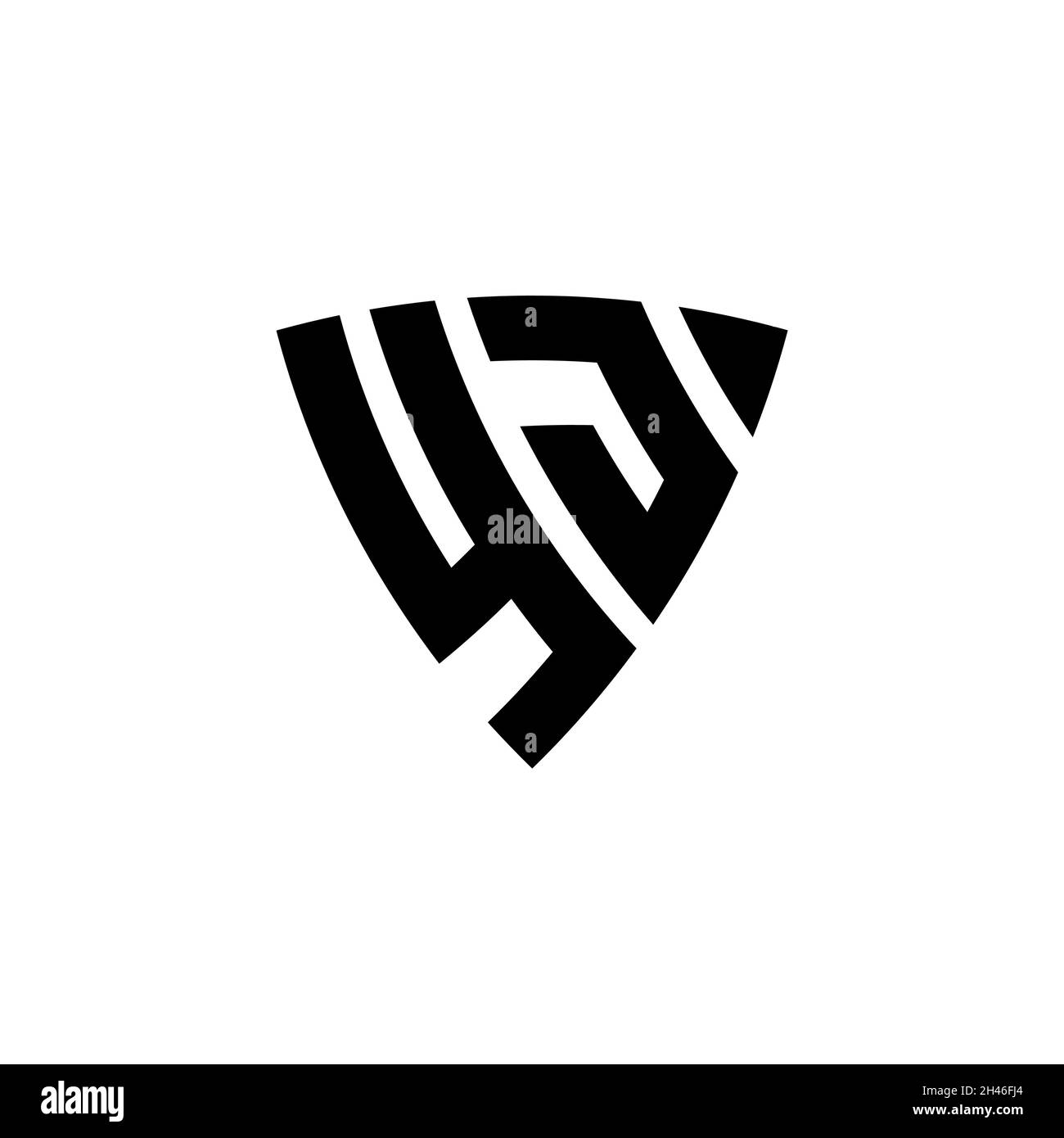 YJ Monogram logo letter with triangle shield shape style design isolated on white background ...