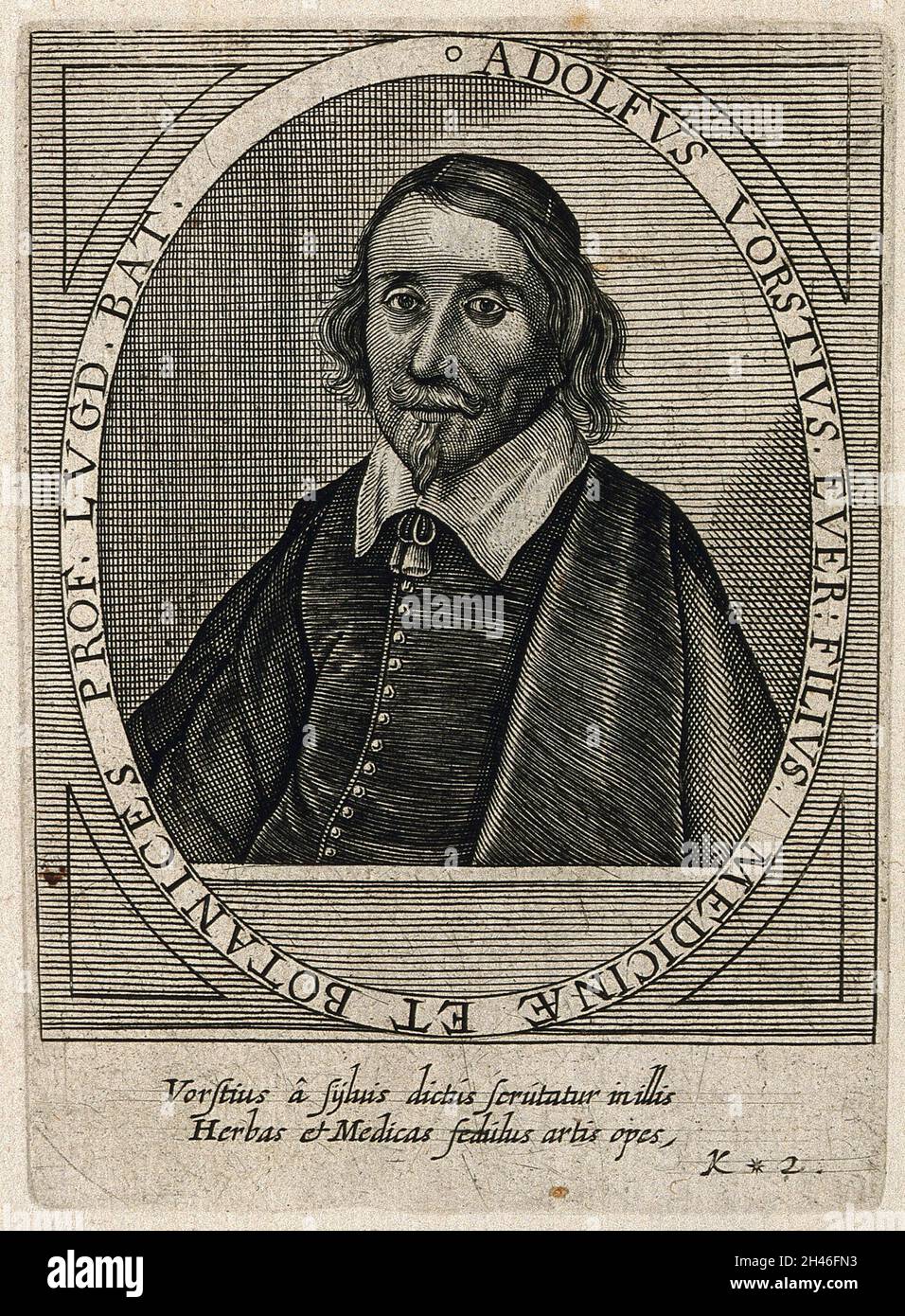 Adolphus Vorstius. Line engraving after G. Petri Stock Photo - Alamy