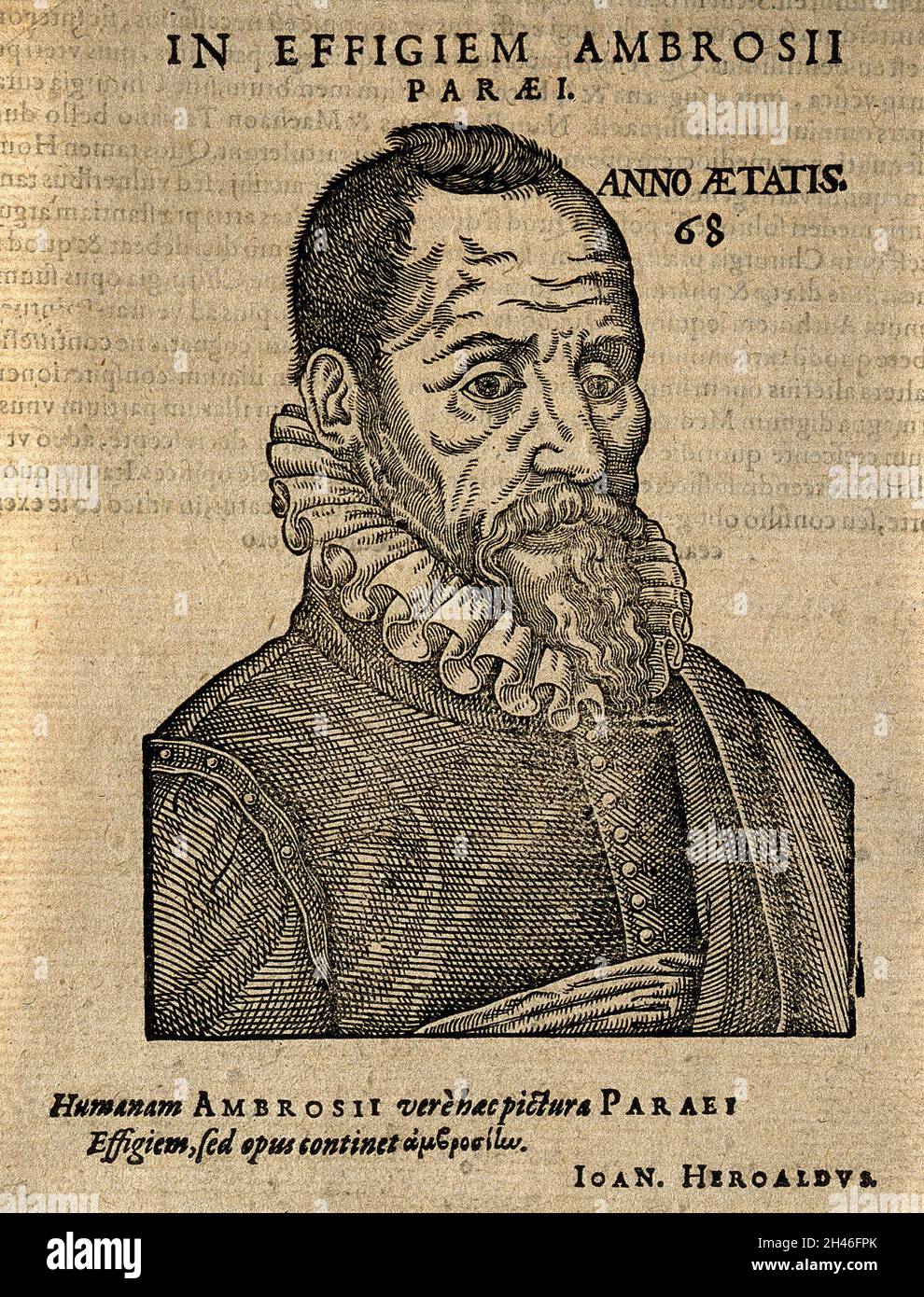 Ambroise Paré. Woodcut, 1612 Stock Photo - Alamy