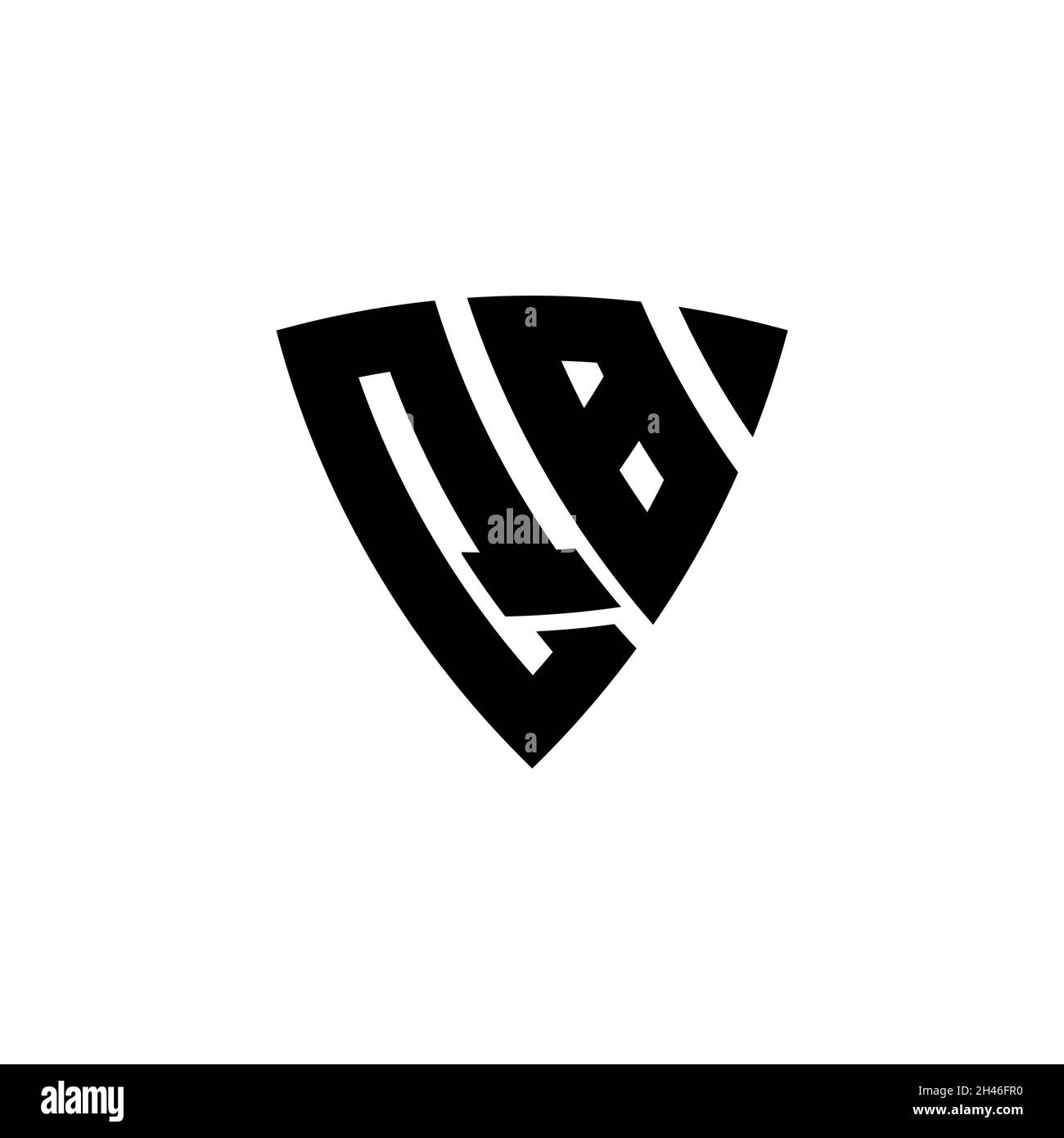 QB Monogram logo letter with triangle shield shape style design isolated on white background ...