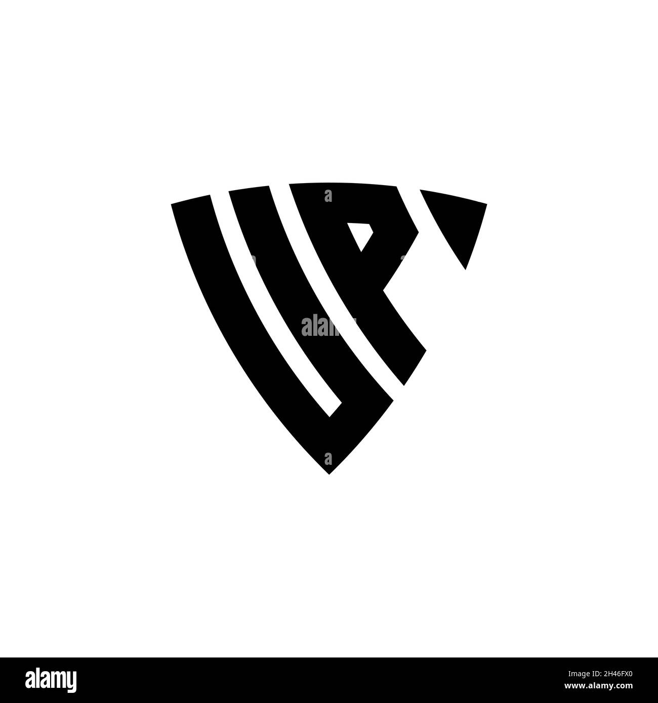UP Monogram logo letter with triangle shield shape style design ...