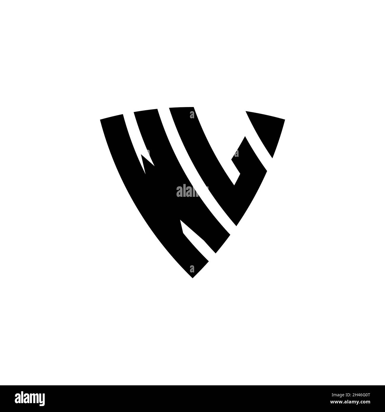 WL Monogram logo letter with triangle shield shape style design isolated on white background ...