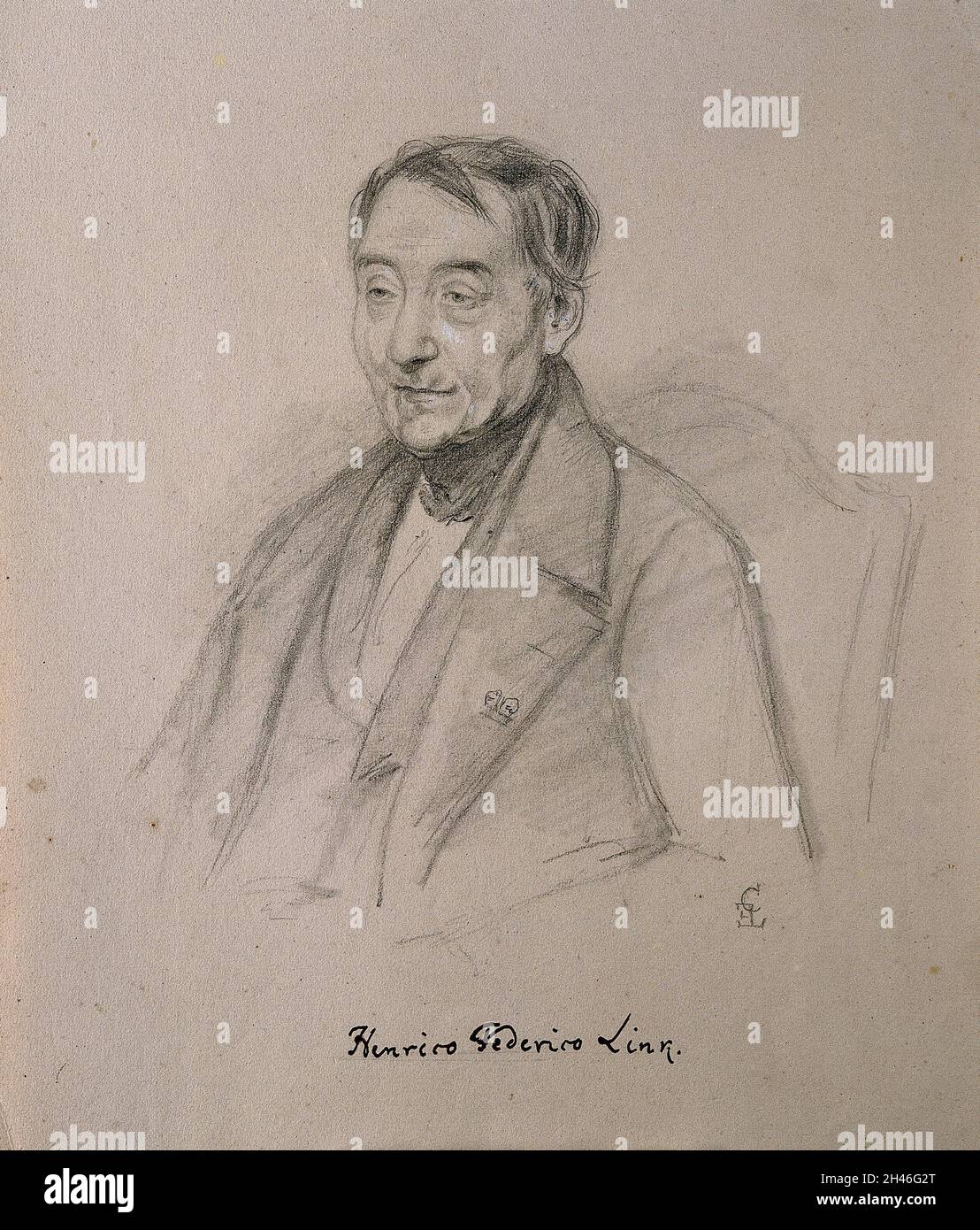 Heinrich Friedrich Link. Pencil drawing by C. E. Liverati, 1841 Stock ...