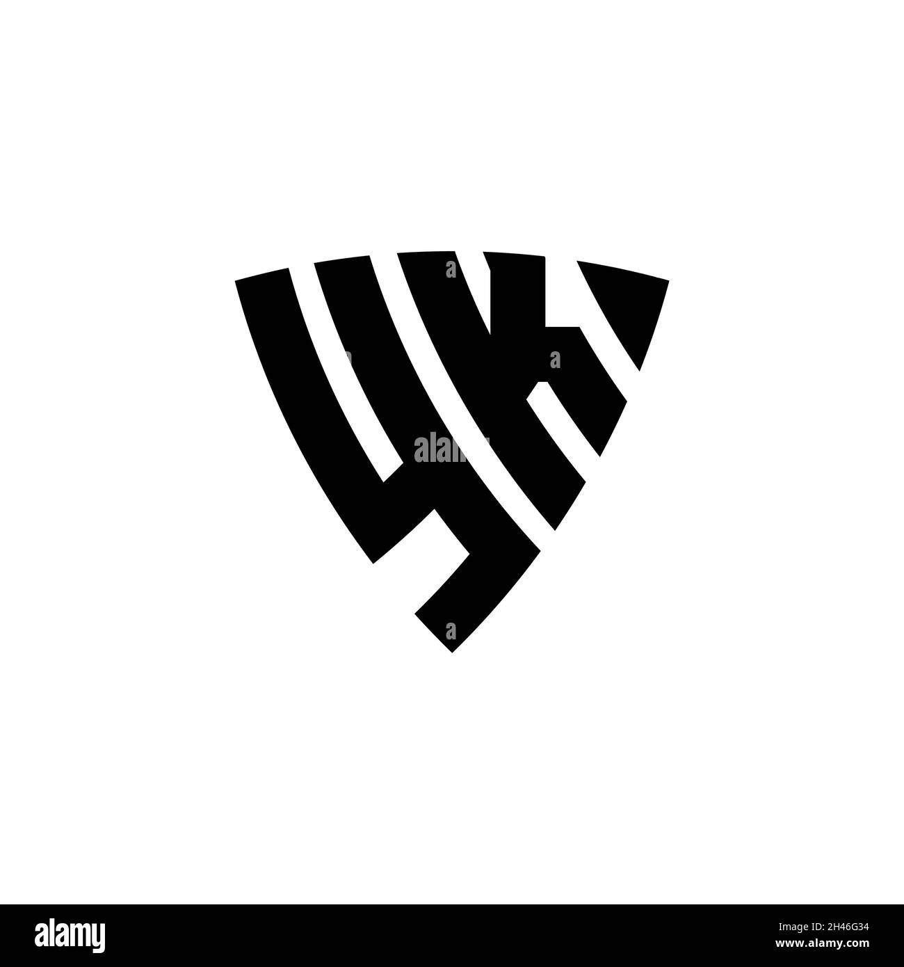 YK Monogram logo letter with triangle shield shape style design ...