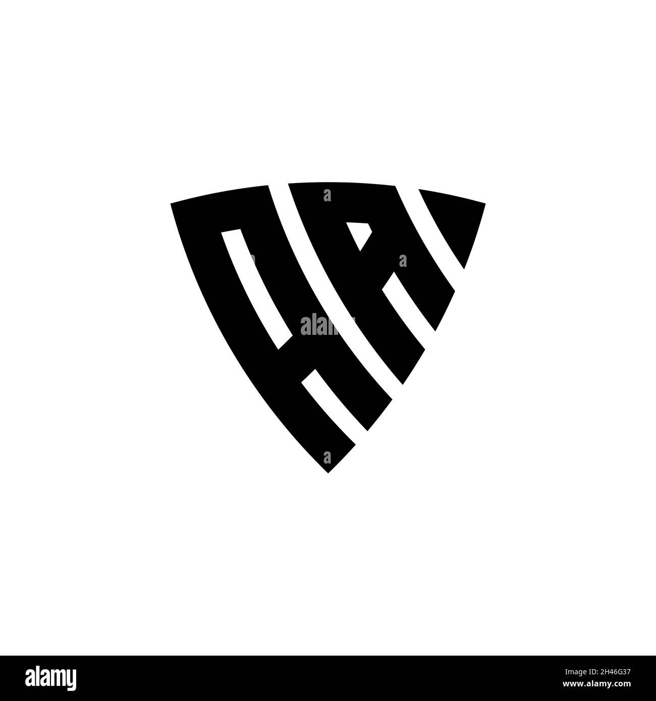 AA Monogram logo letter with triangle shield shape style design isolated on white background ...