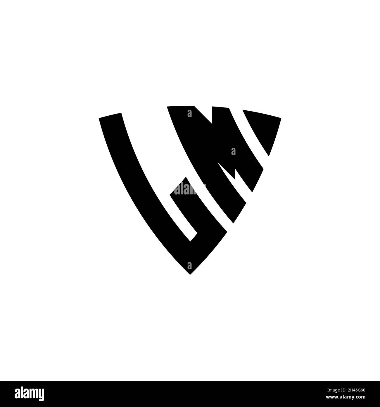 LM Monogram logo letter with triangle shield shape style design isolated on white background ...