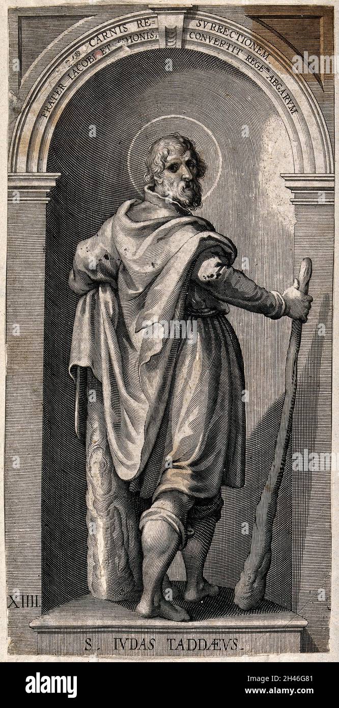 Saint Jude. Line engraving by L. Kilian, 1623, after J.M. Kager Stock ...