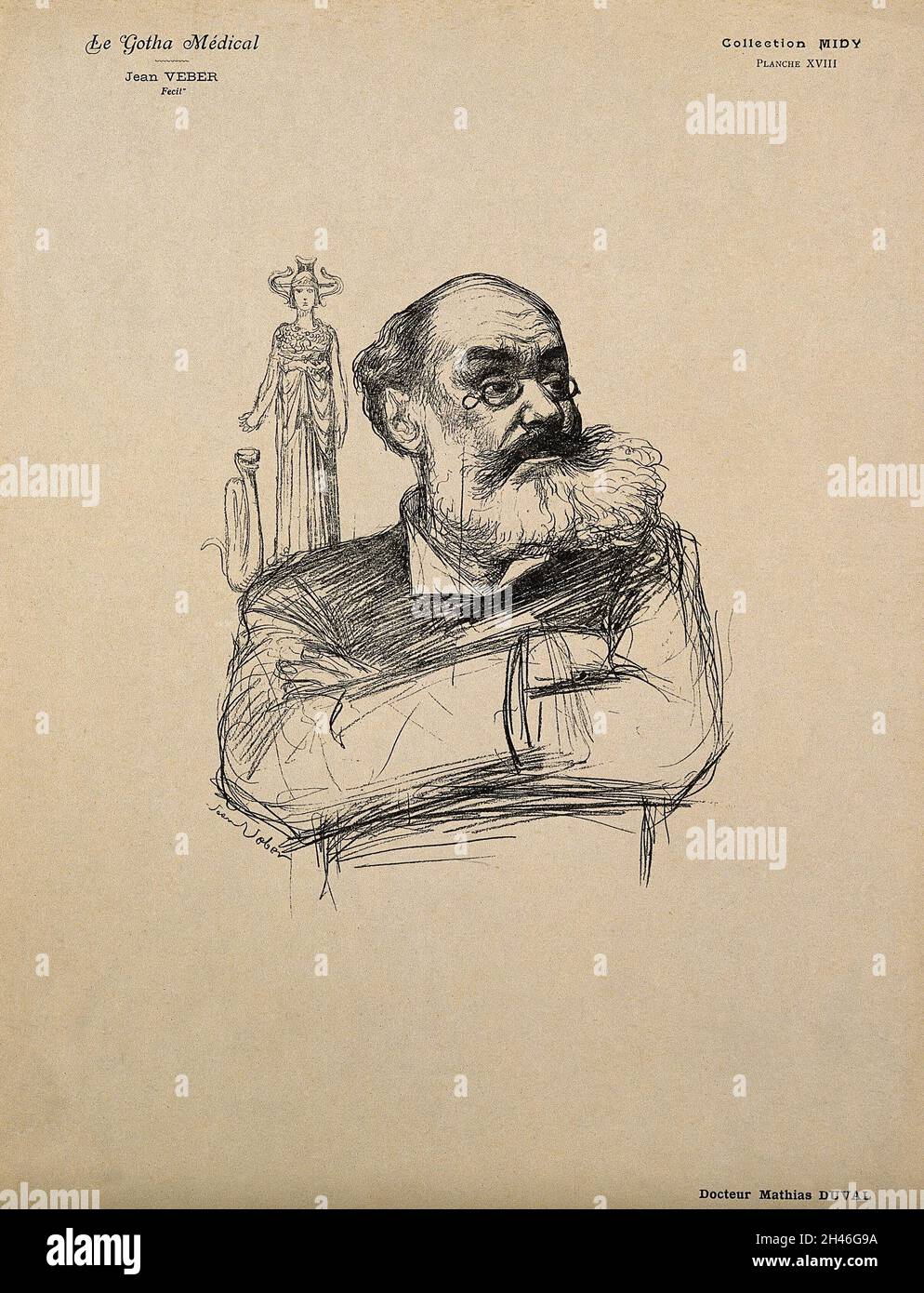 Mathias Duval. Reproduction of drawing by J. Veber Stock Photo - Alamy