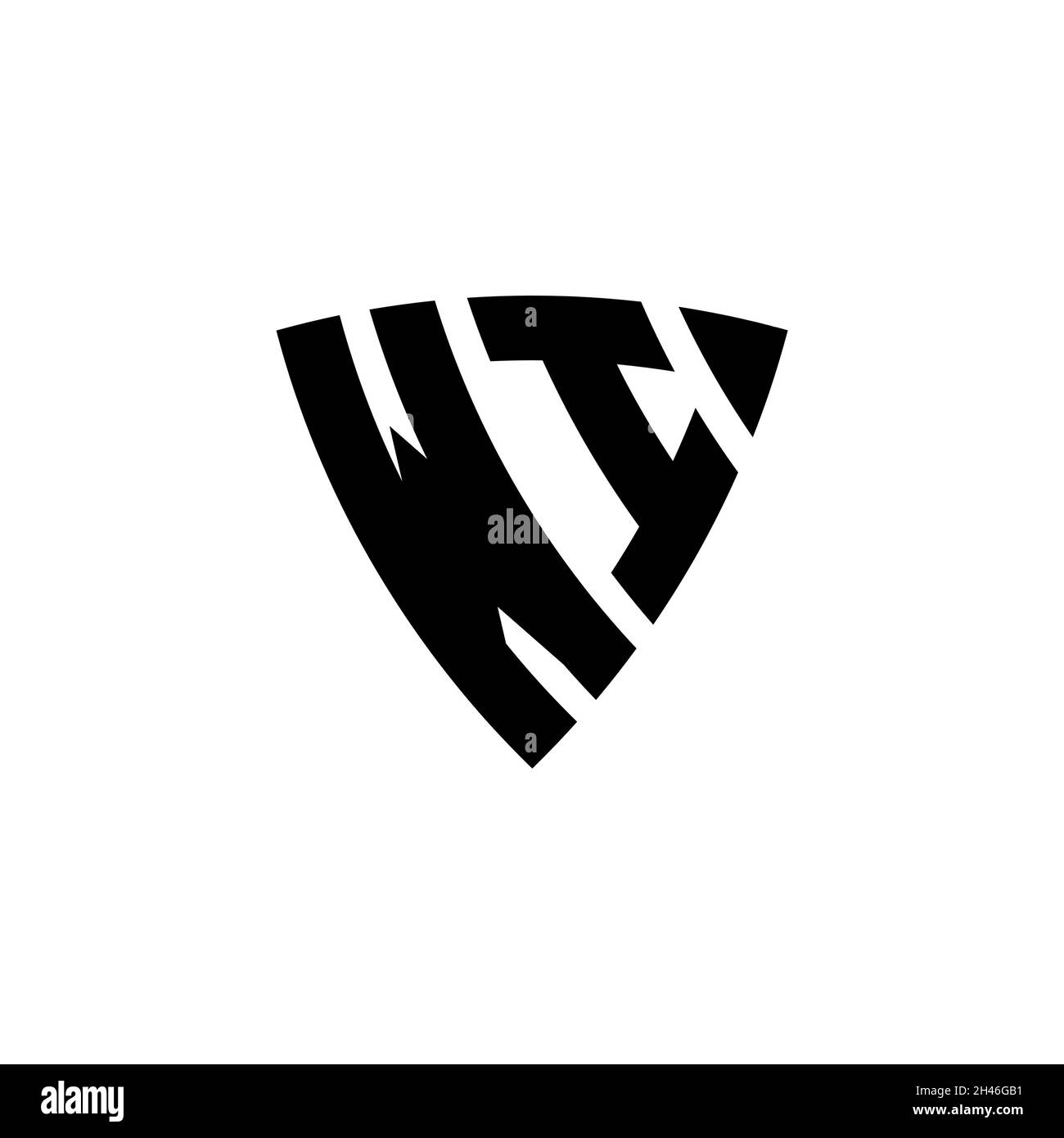 WI Monogram logo letter with triangle shield shape style design ...