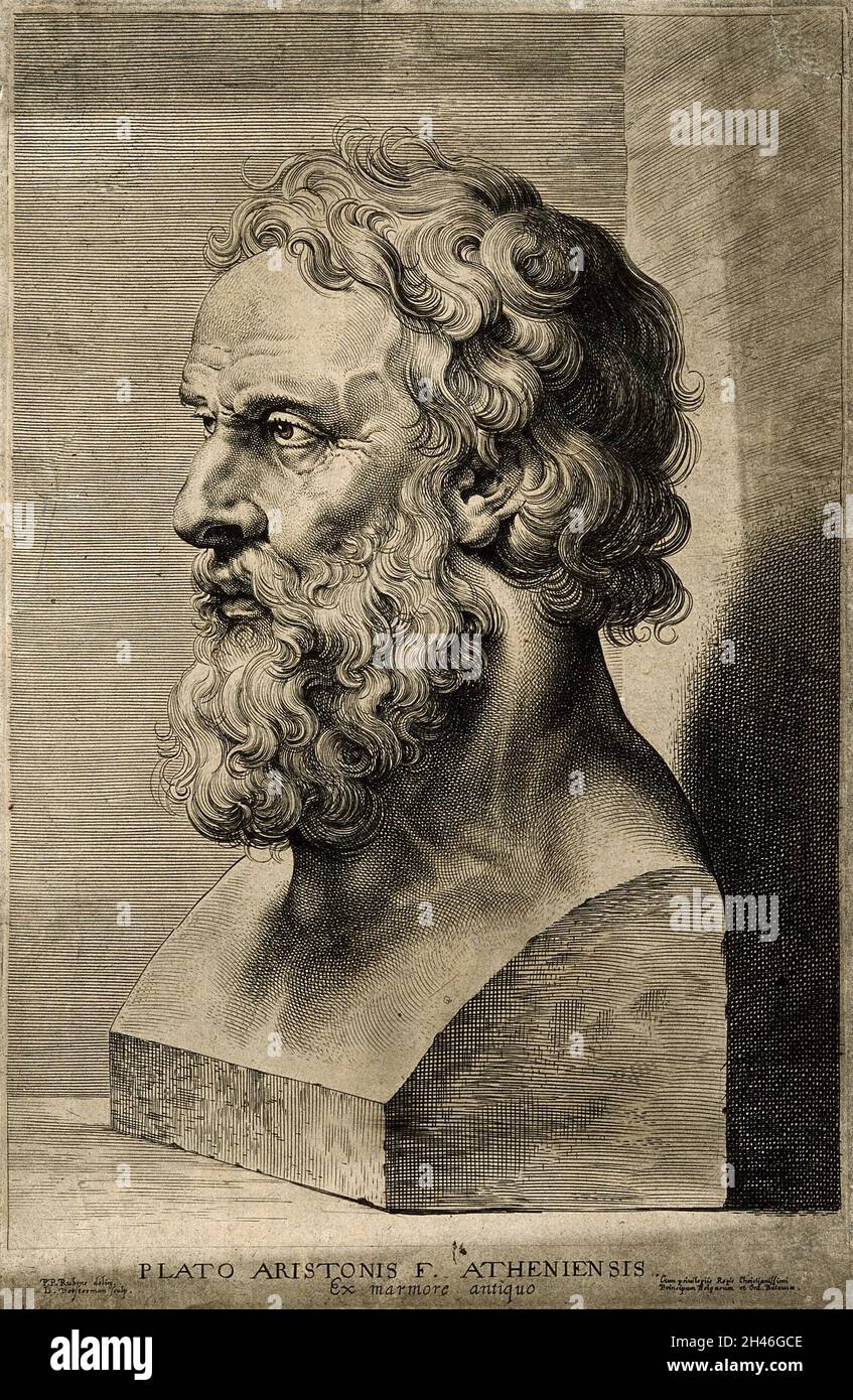 Plato. Line engraving by L. Vorsterman after Sir P. P. Rubens Stock ...
