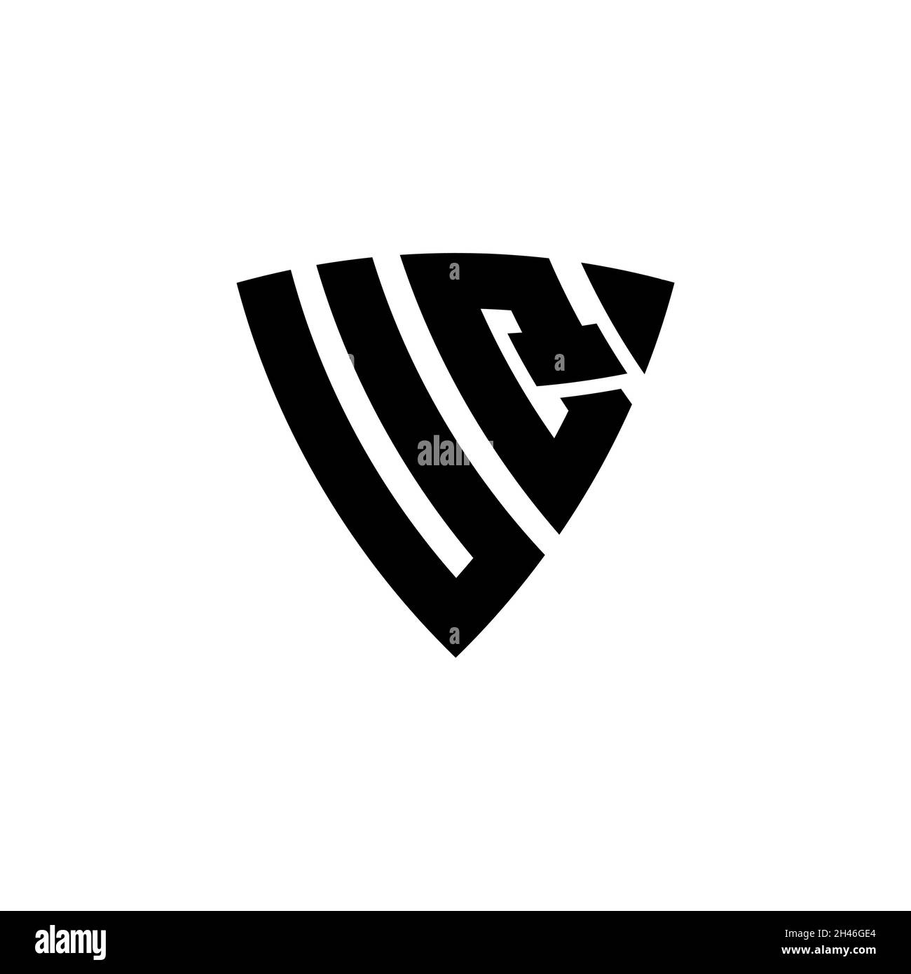 UQ Monogram logo letter with triangle shield shape style design ...