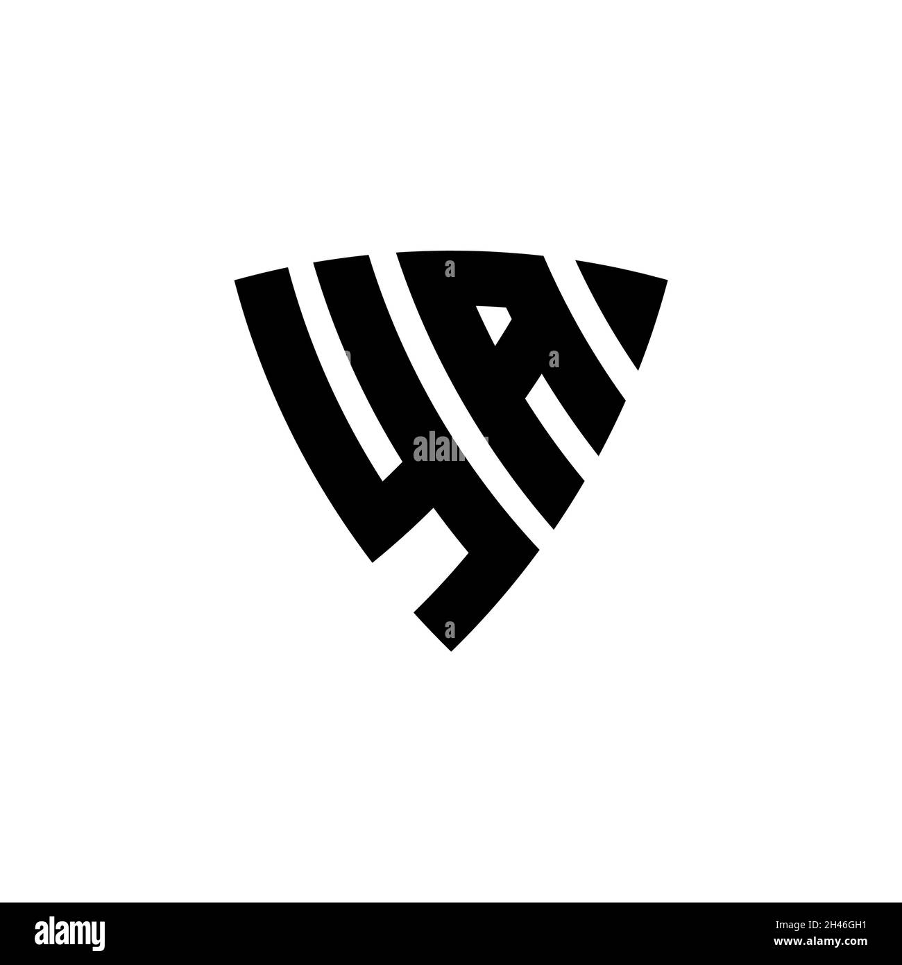 YA Monogram logo letter with triangle shield shape style design ...