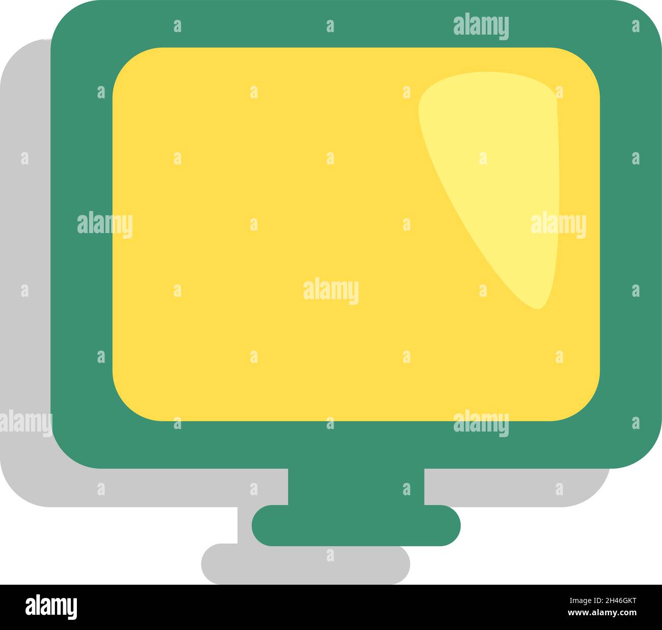 Study computer, illustration, vector, on a white background Stock ...