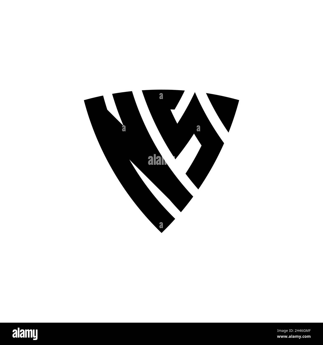 NS Monogram logo letter with triangle shield shape style design ...