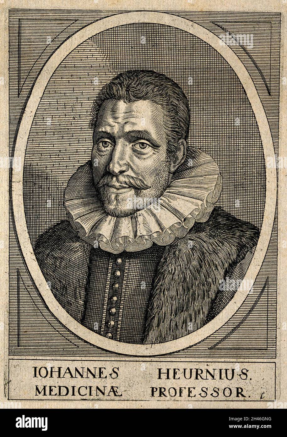 Joannes Heurnius. Line engraving by S. Furck, 1645 Stock Photo - Alamy