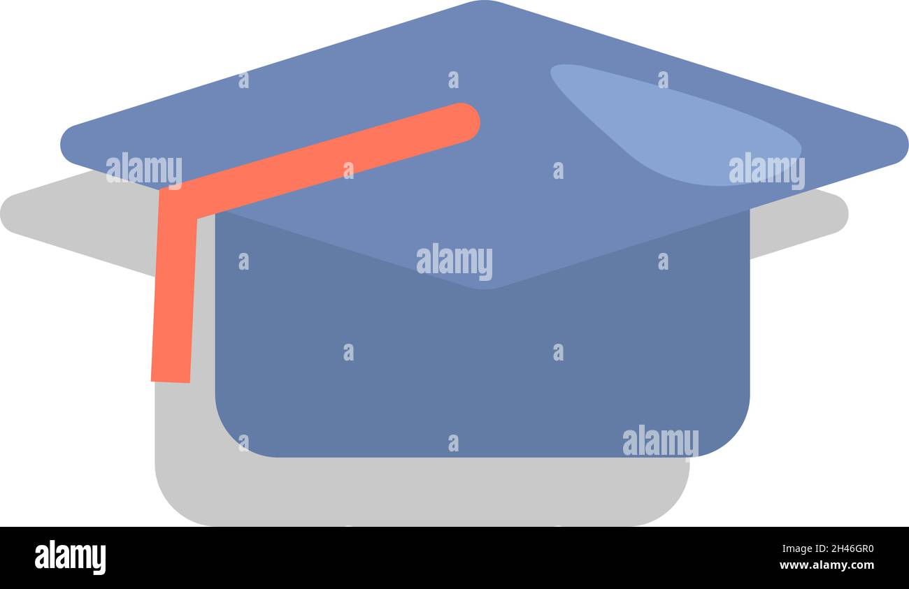 Graduation hat, illustration, vector, on a white background Stock ...